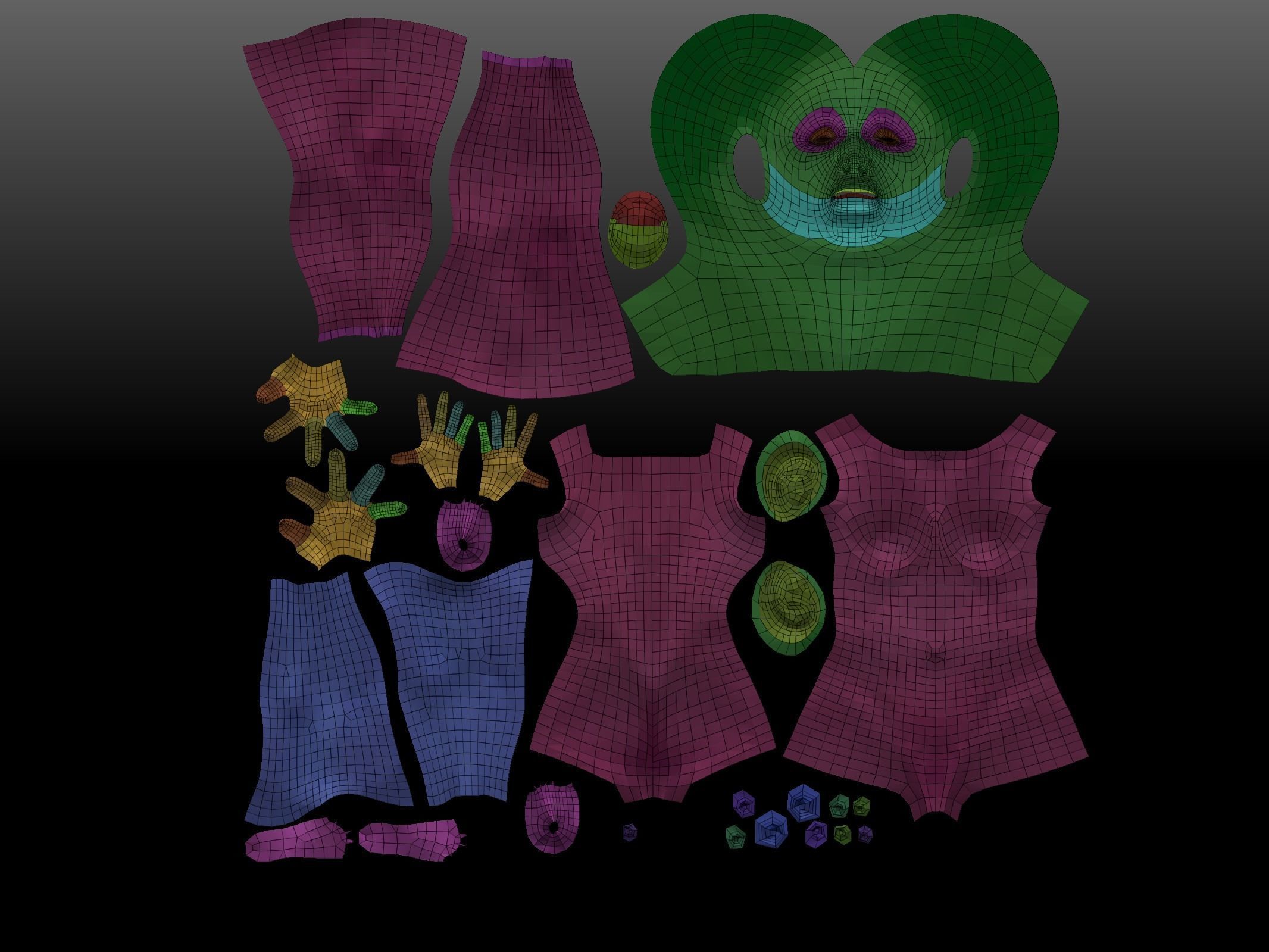 3D model Skinny Female Base Mesh Rigged VR / AR / low-poly | CGTrader