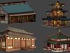 Asian Japanese Traditional Building Collection 3D model | CGTrader