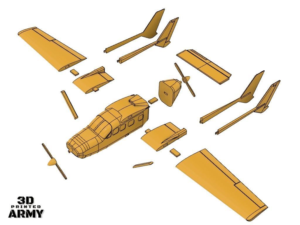 Cessna 337 Skymaster -3D printed scale model - STL files 3D model 3D ...