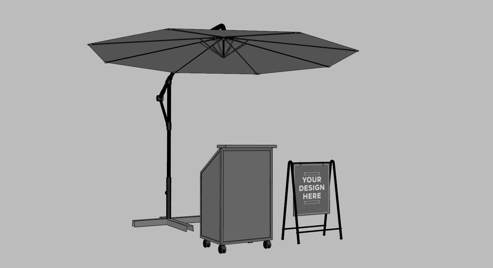 Valet Parking with Umbrella 2 3D model | CGTrader