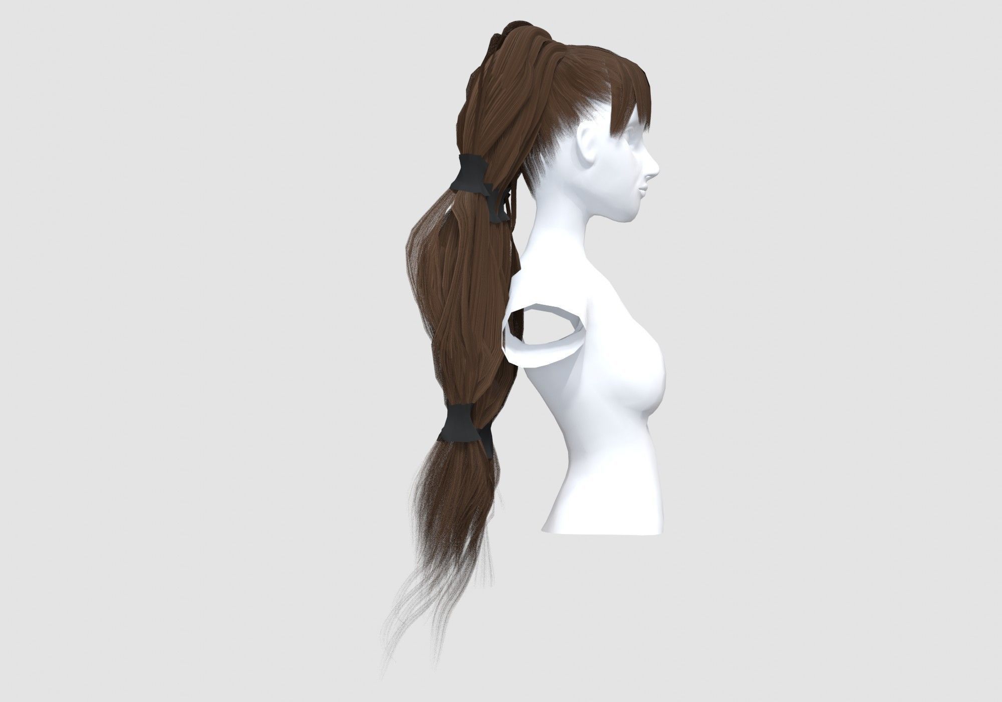 Wide Pigtails Hairstyle 3D model | CGTrader