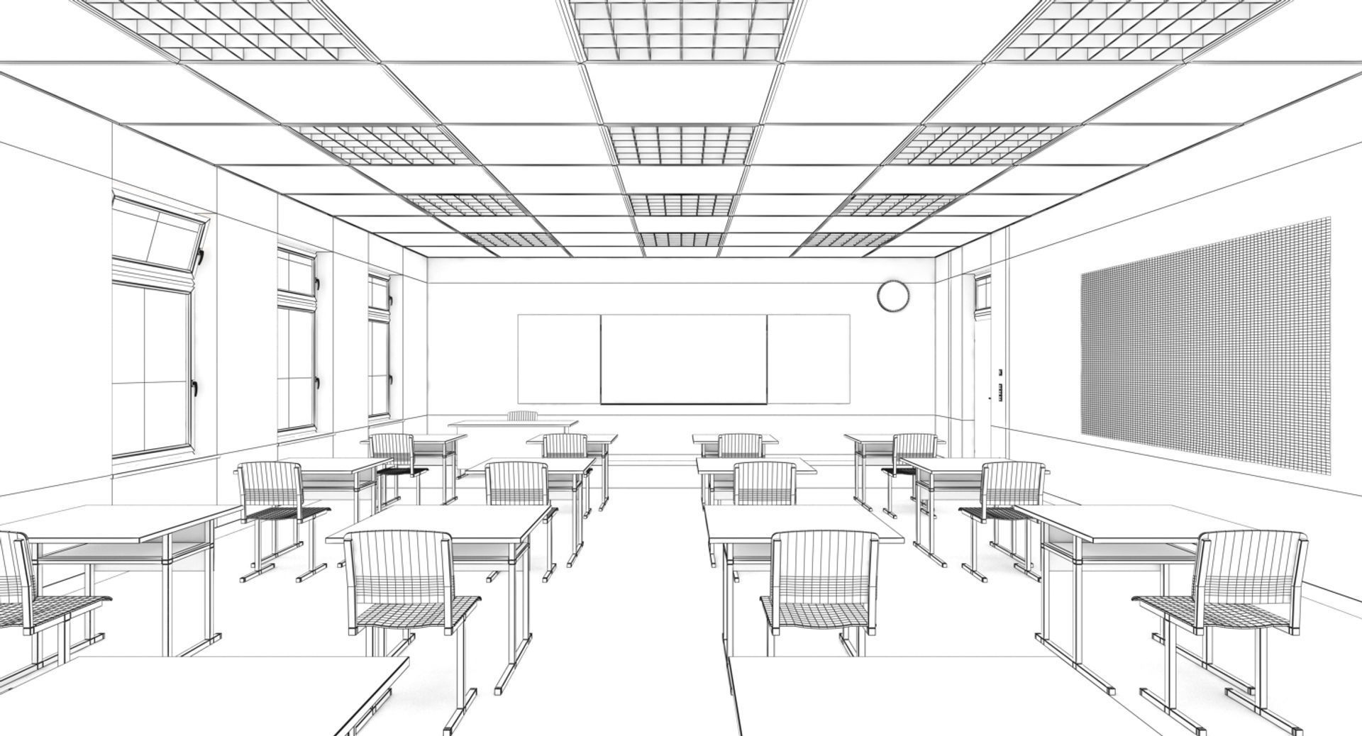 Classroom Interior 2 3D model | CGTrader