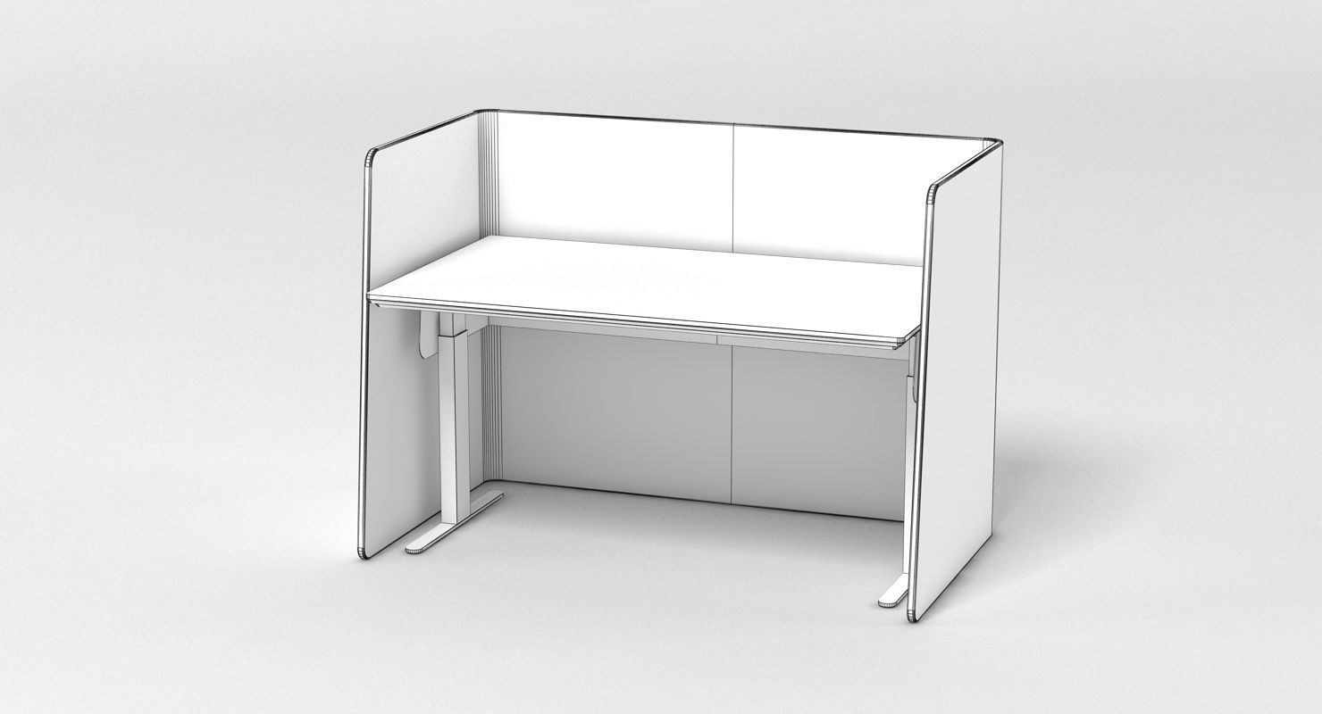 3D model Office Desk in Cubicle VR / AR / low-poly | CGTrader