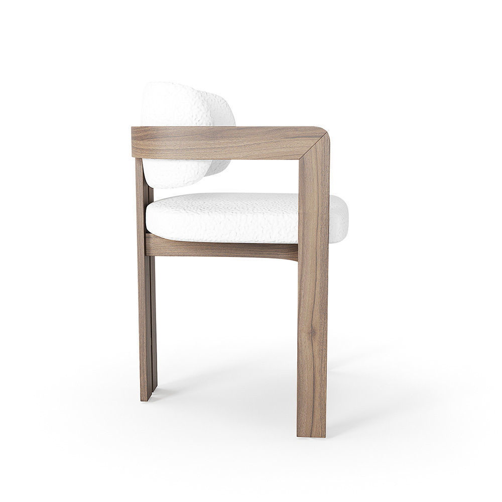 Boucle Curved Dining Chair 3D model | CGTrader