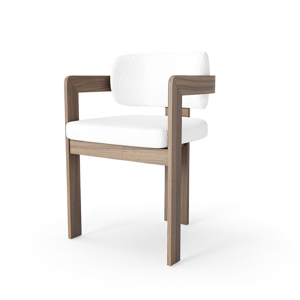 Boucle Curved Dining Chair 3D model | CGTrader