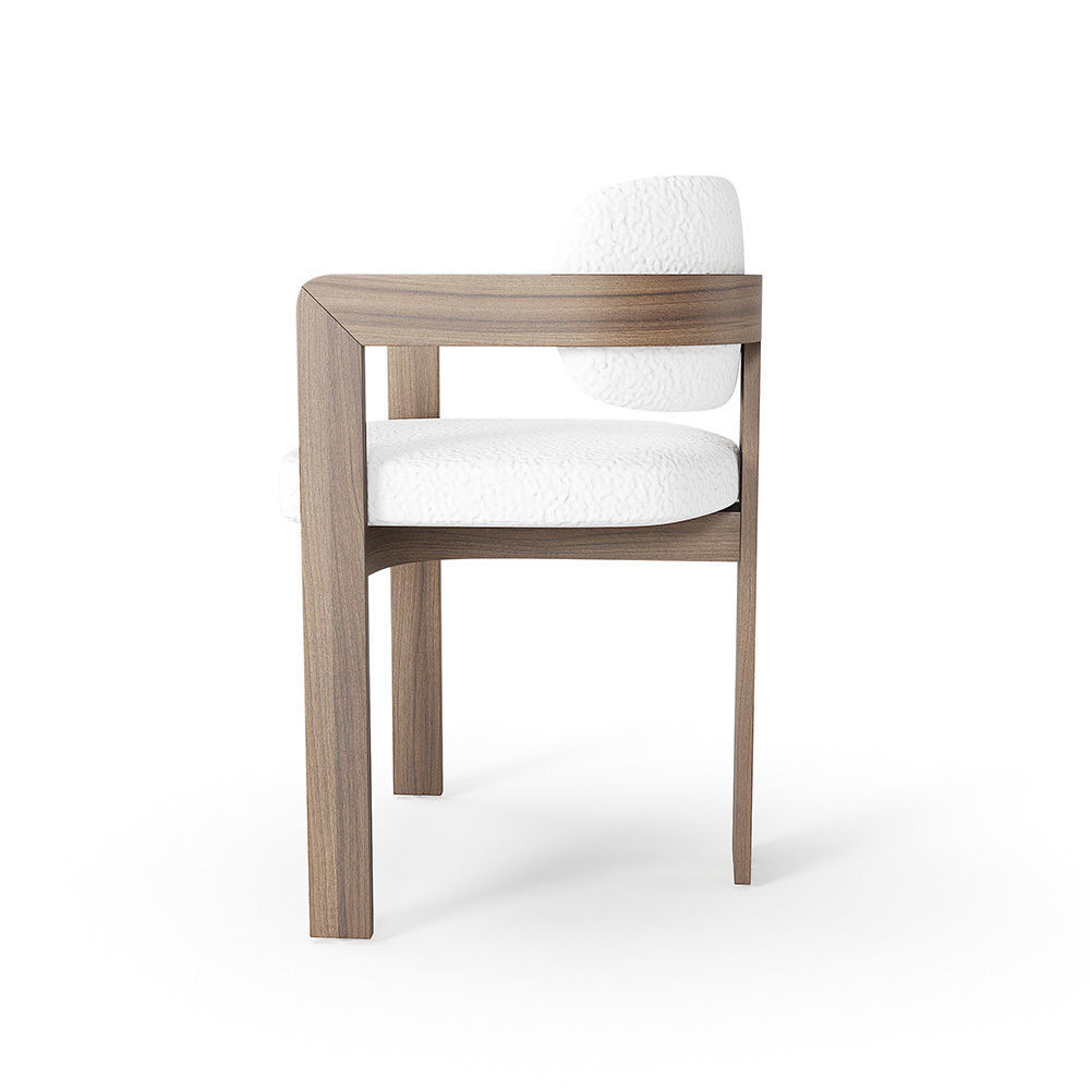 Boucle Curved Dining Chair 3D model | CGTrader