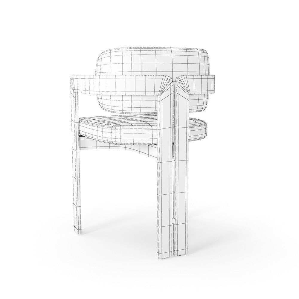 Boucle Curved Dining Chair 3D model | CGTrader