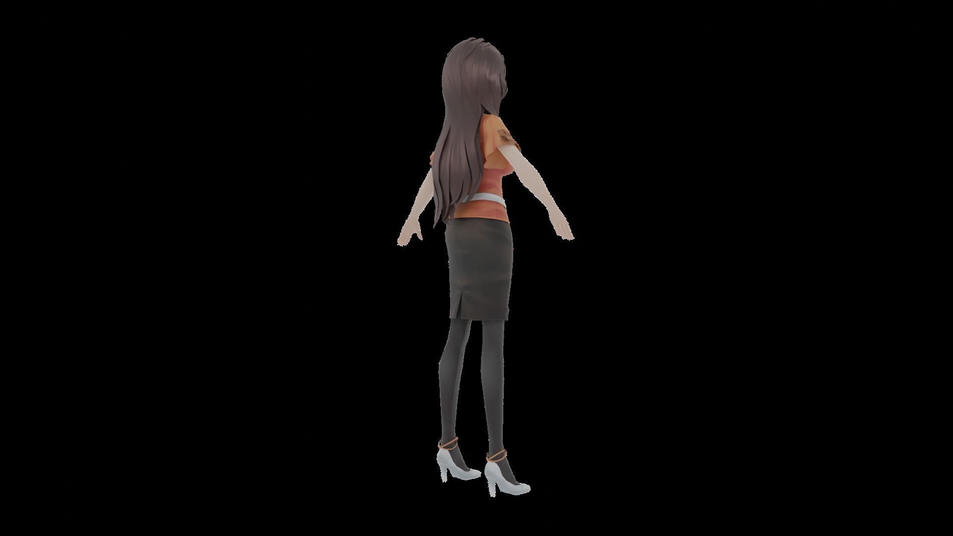 Anime Girl 3D model | CGTrader