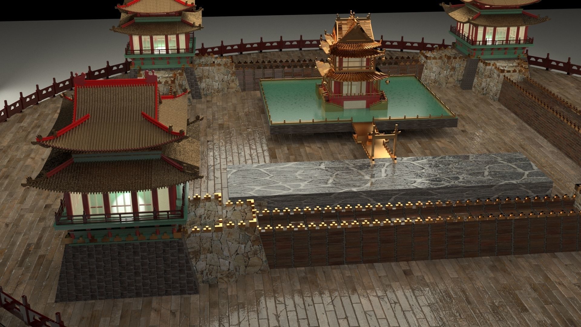 Chinese castle 3D model | CGTrader