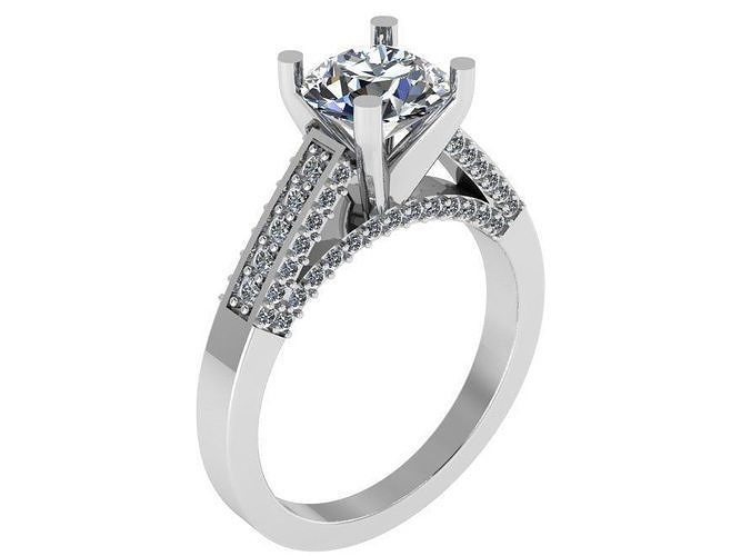 Solitaire Diamond Cathedral Peg Head Ring 0616 3D model 3D printable ...