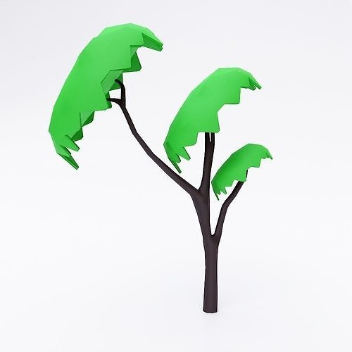 3D model Cartoon tree 3d model VR / AR / low-poly | CGTrader