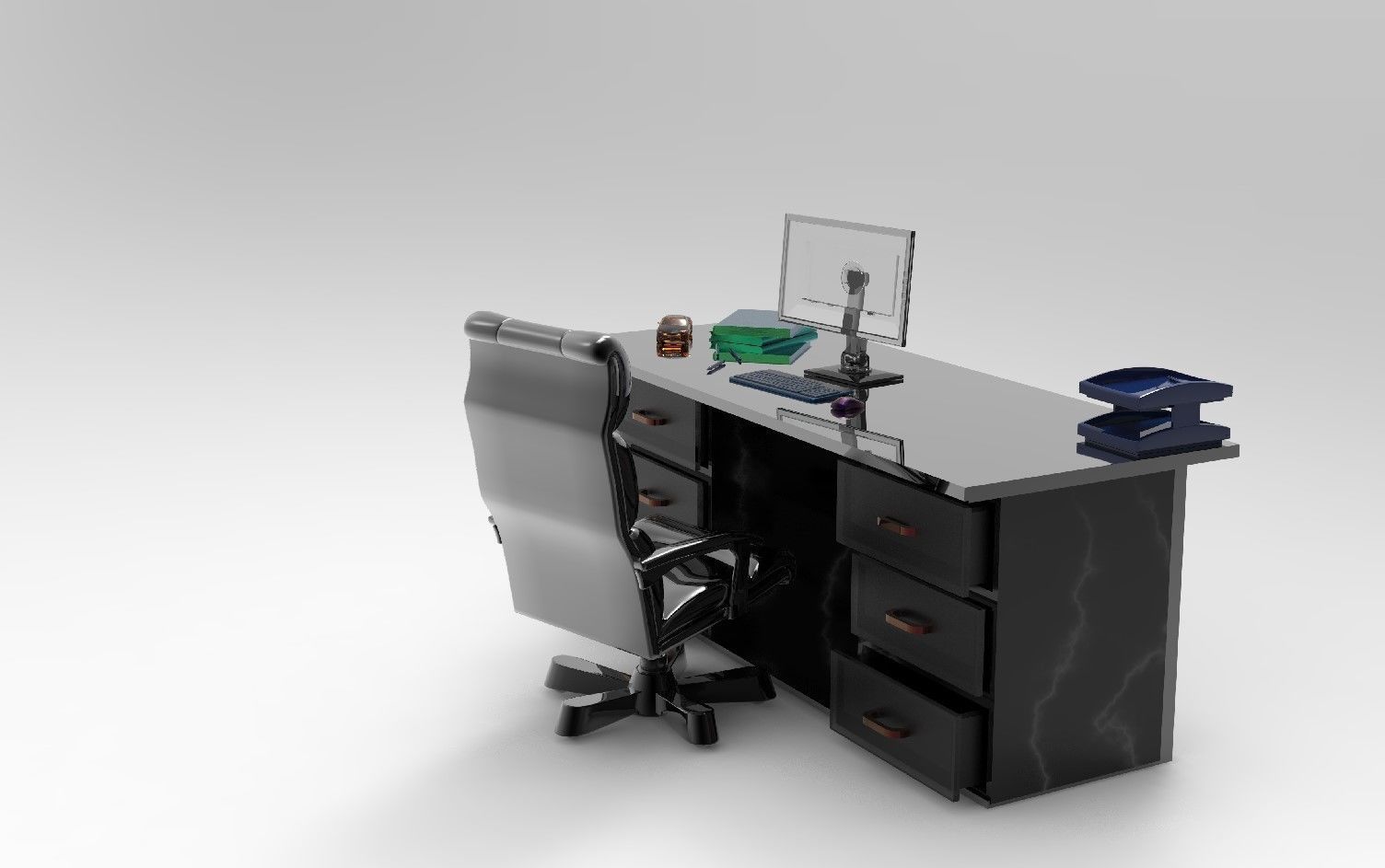 office desk free 3D model | CGTrader office desk free 3D model | CGTrader
