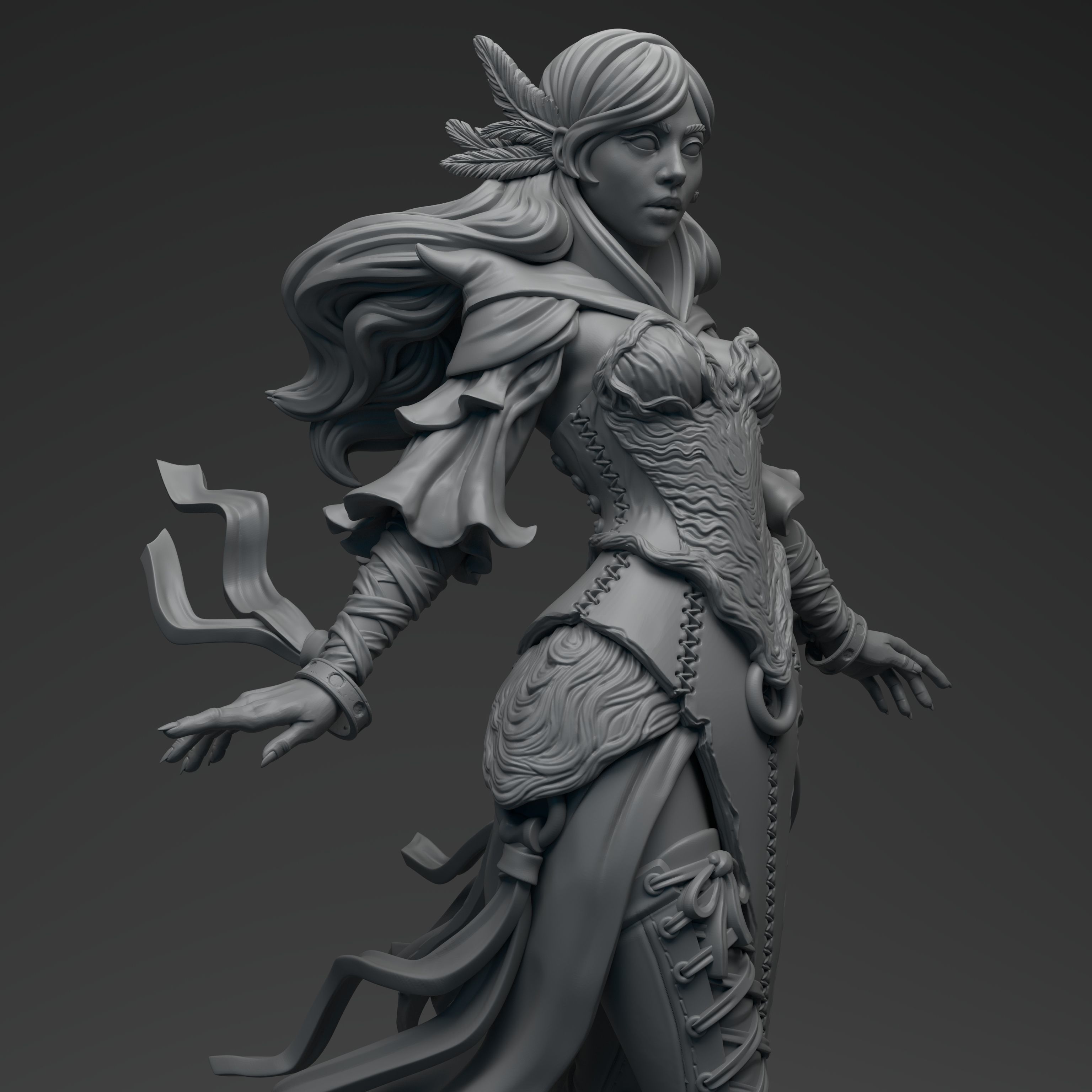 Witch female elf 3D model 3D printable | CGTrader