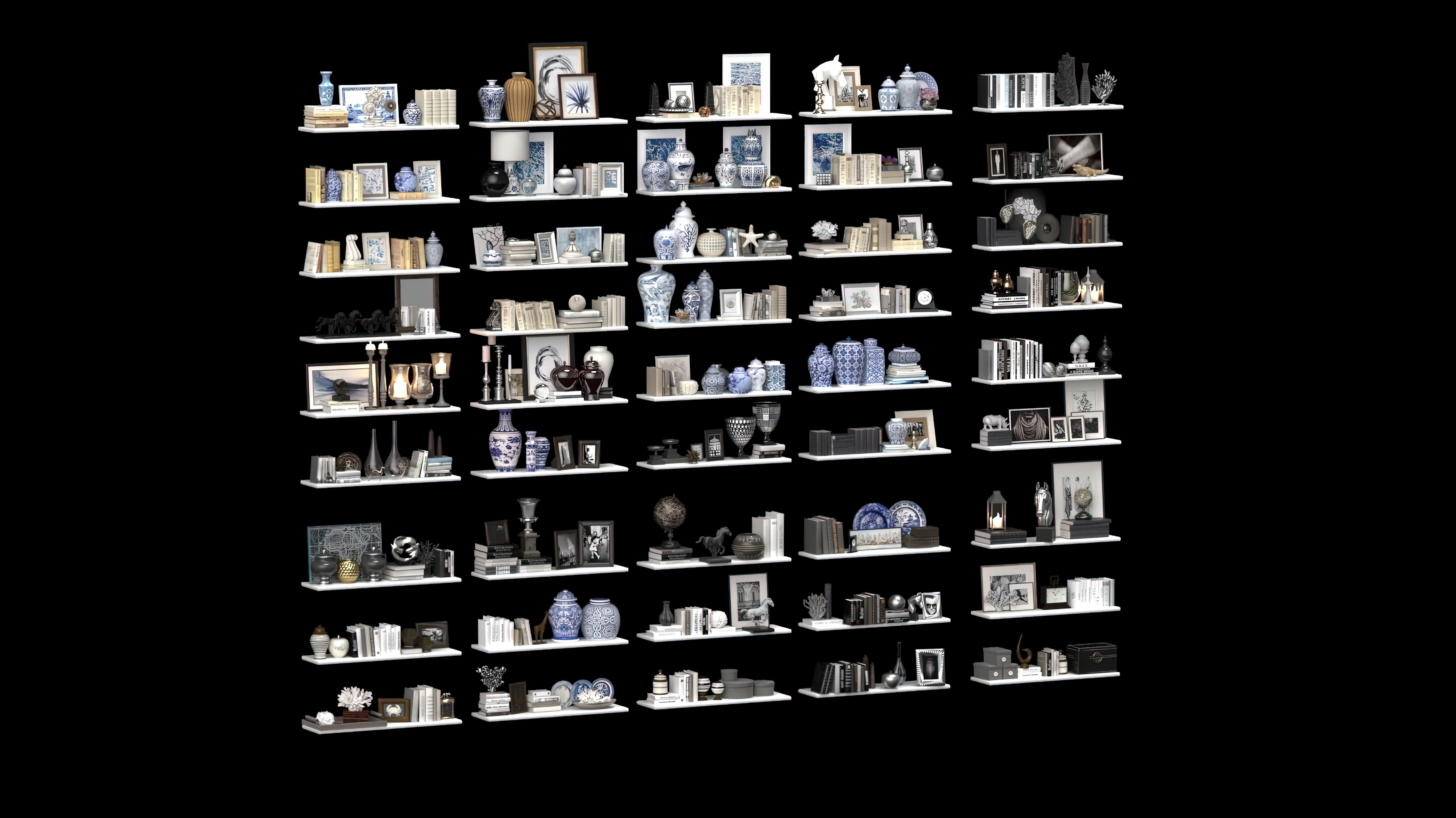 Book Shelf Pack 45 Sets 3D model | CGTrader