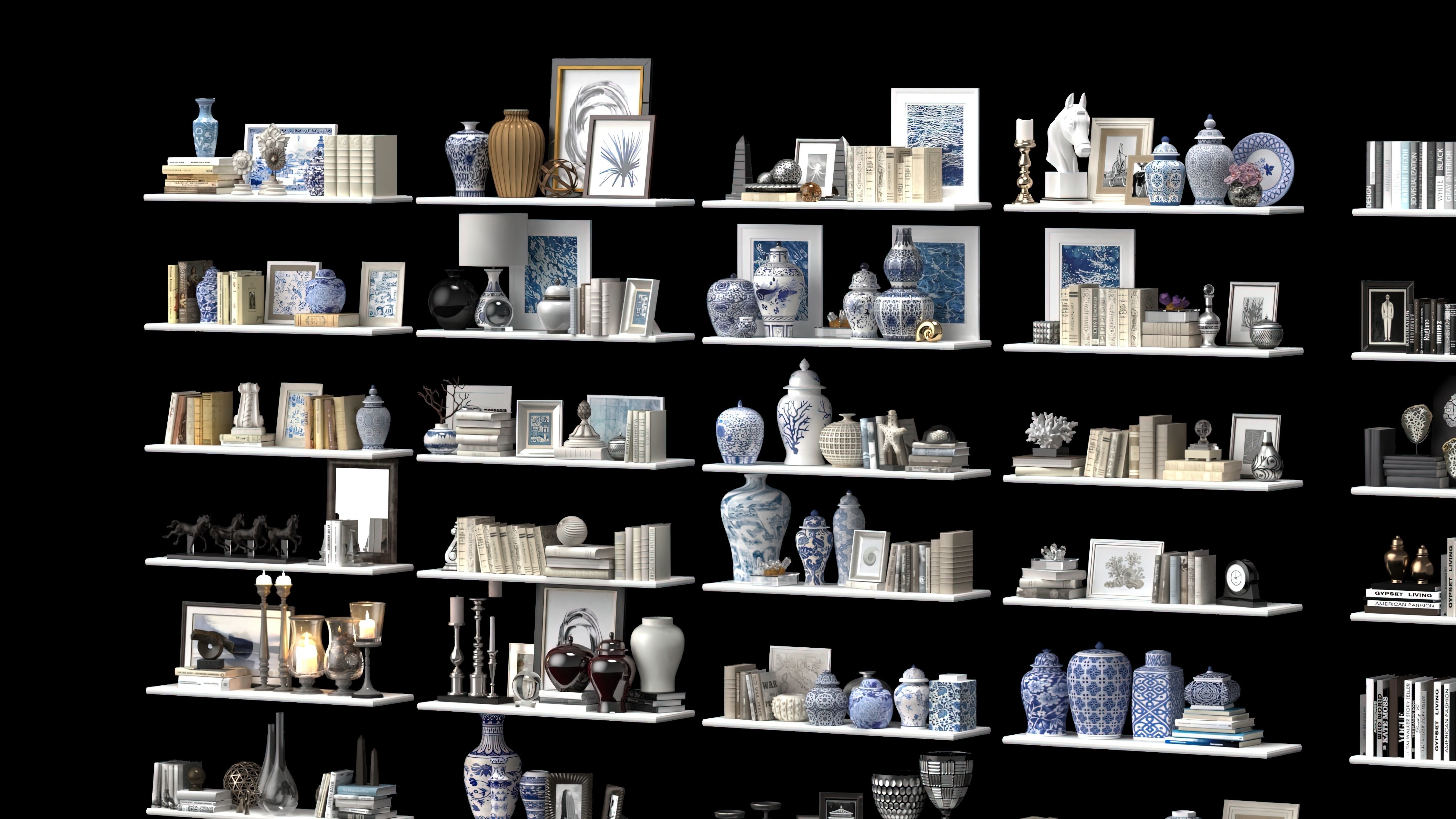 Book Shelf Pack 45 Sets 3D model | CGTrader