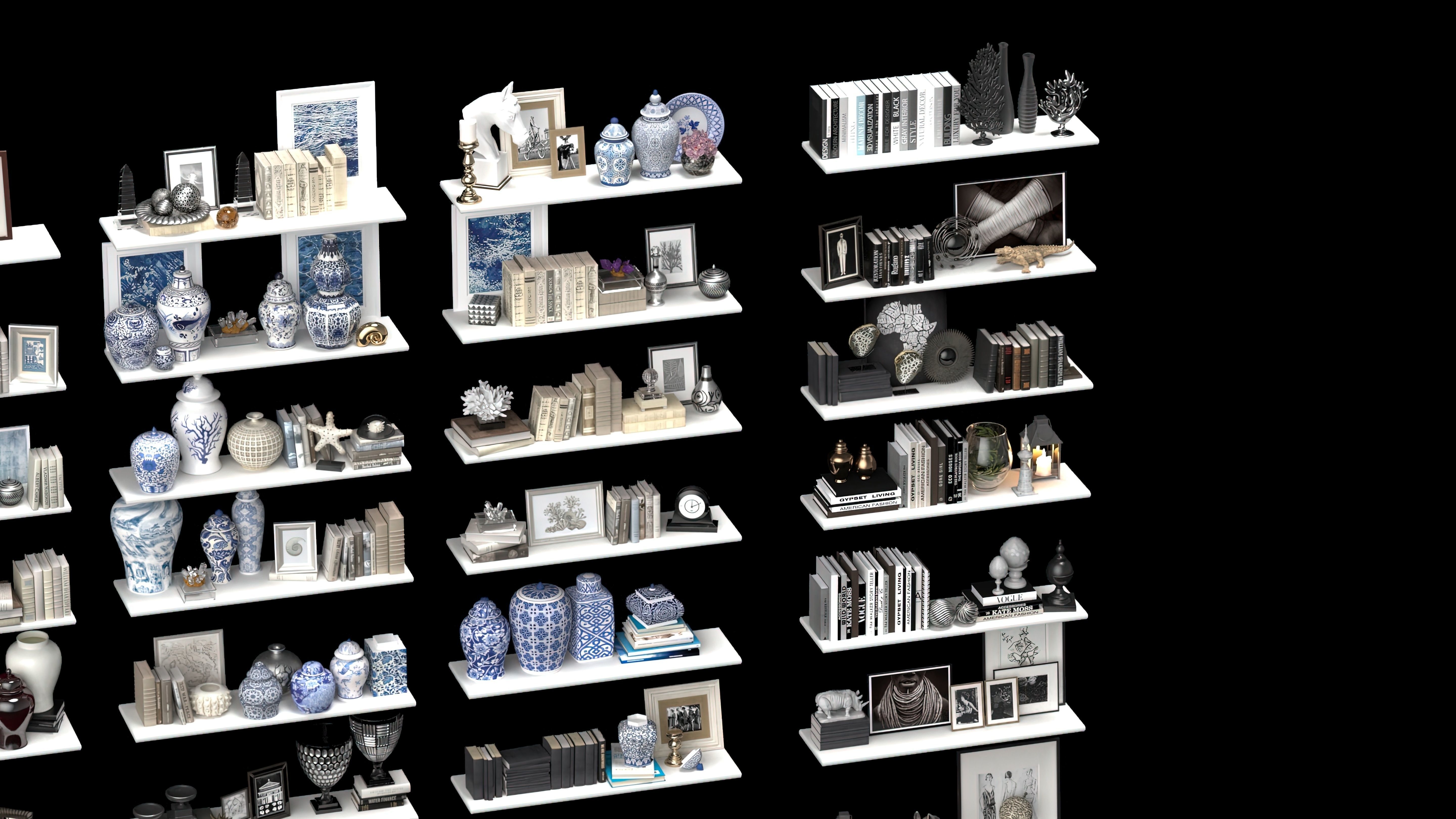 Book Shelf Pack 45 Sets 3D model | CGTrader