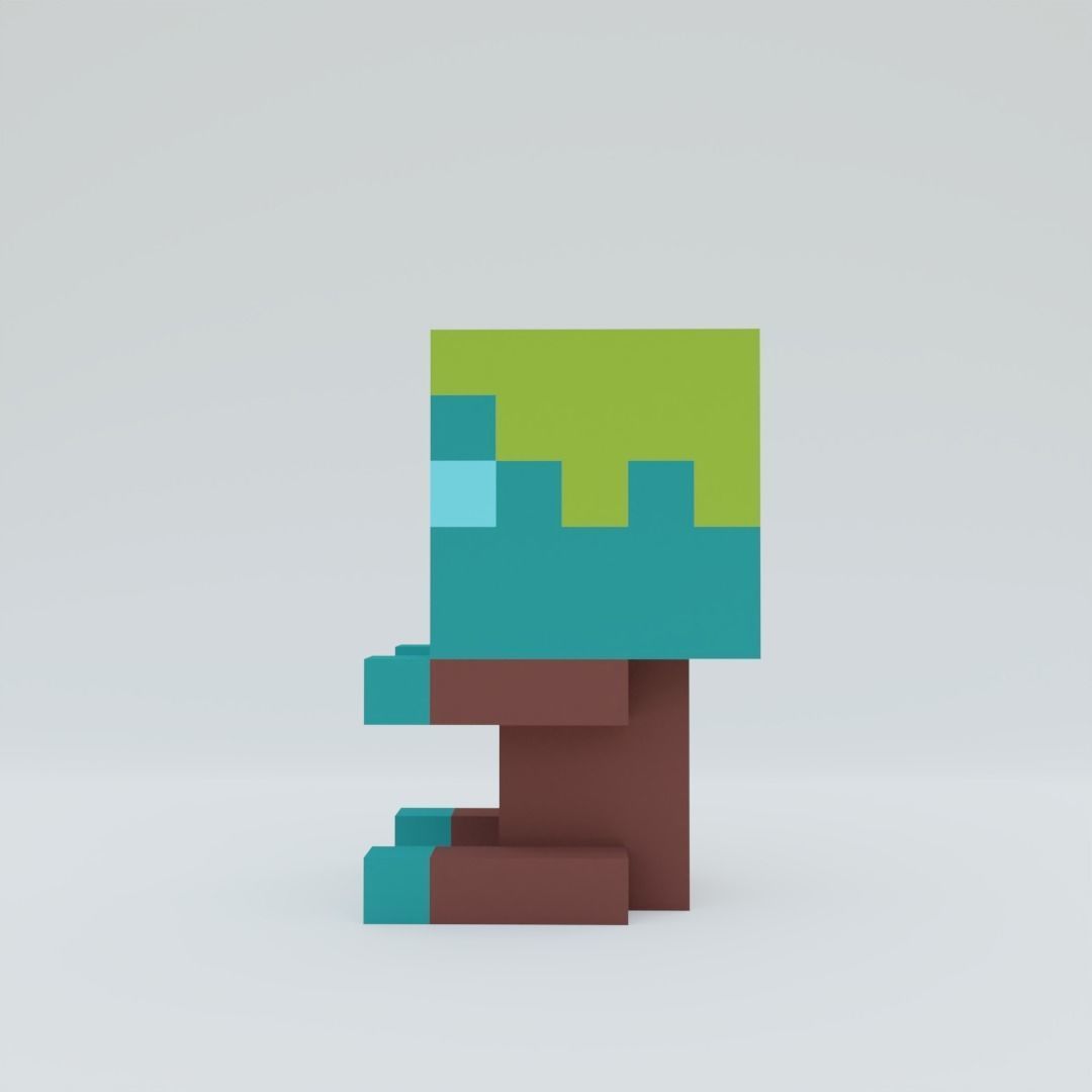 Minecraft Drowned Plush 3D model | CGTrader