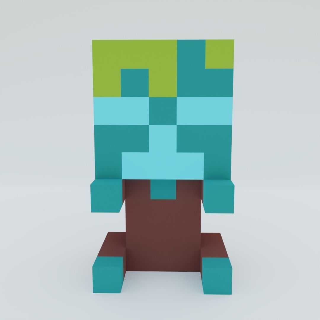 Minecraft Drowned Plush 3D model | CGTrader