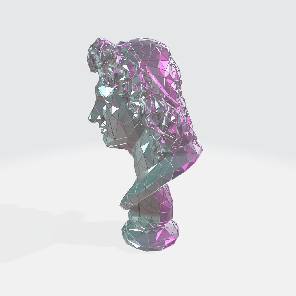 Alexander the Great bust WIREFRAME VORONOI WIREMESH MESH 3D model 3D ...
