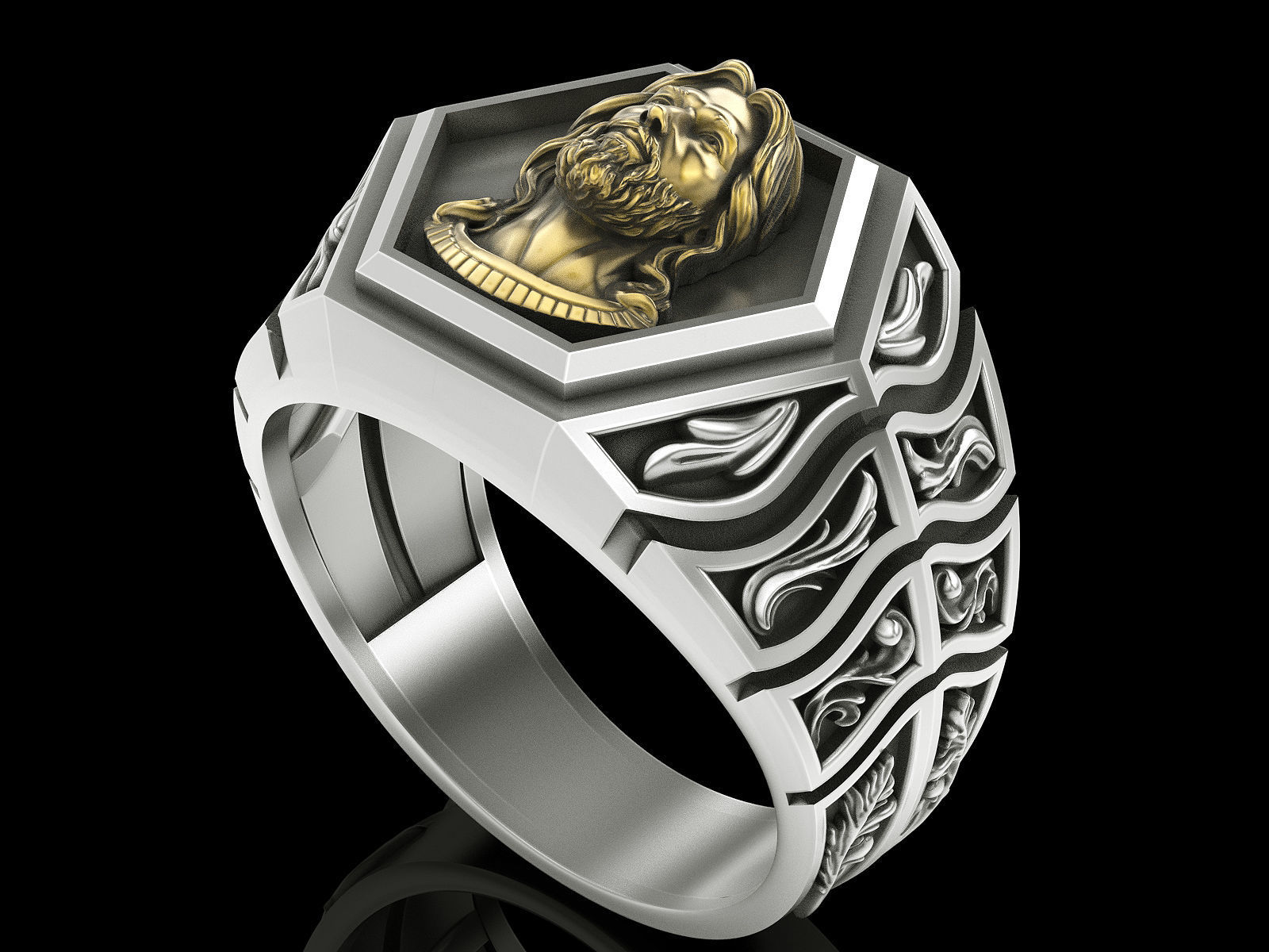 Jesus ring gold printable jewelry 3D model 3D model 3D printable | CGTrader