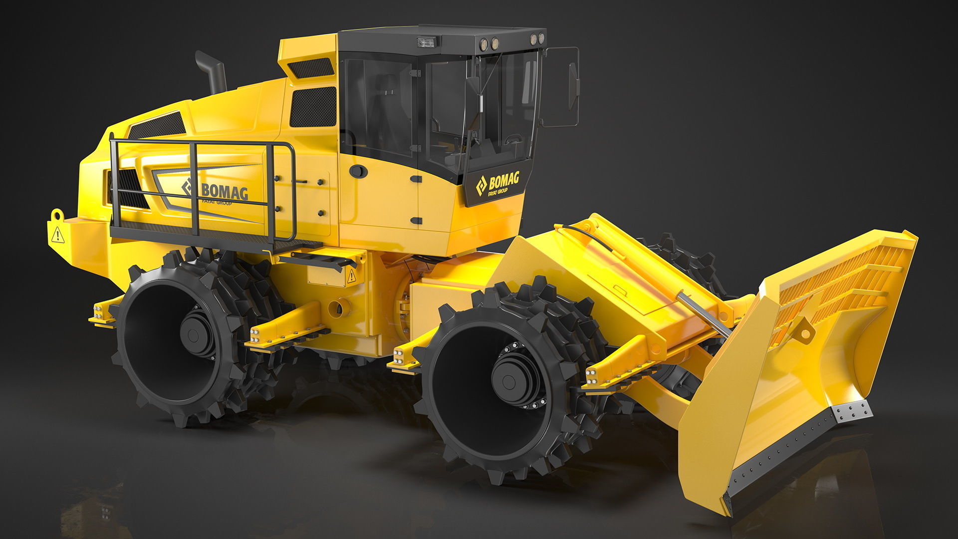 Bomag BC 473 RB5 Refuse Compactor Rigged 3D model rigged | CGTrader