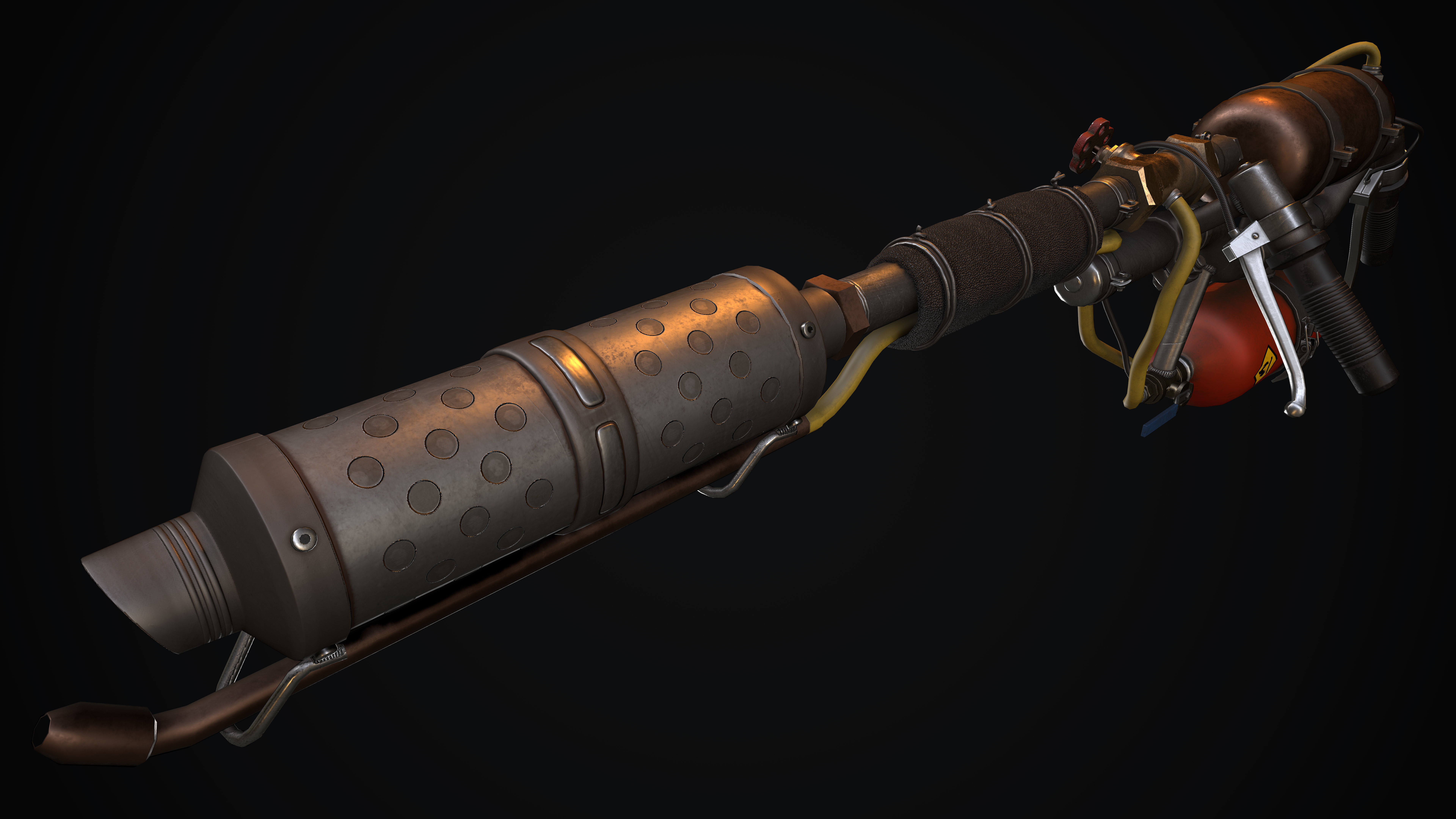 3D model Flamethrower gun VR / AR / low-poly | CGTrader