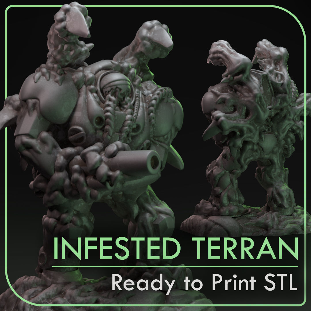 Infested Terran StarCraft 3D print model 3D model 3D printable | CGTrader