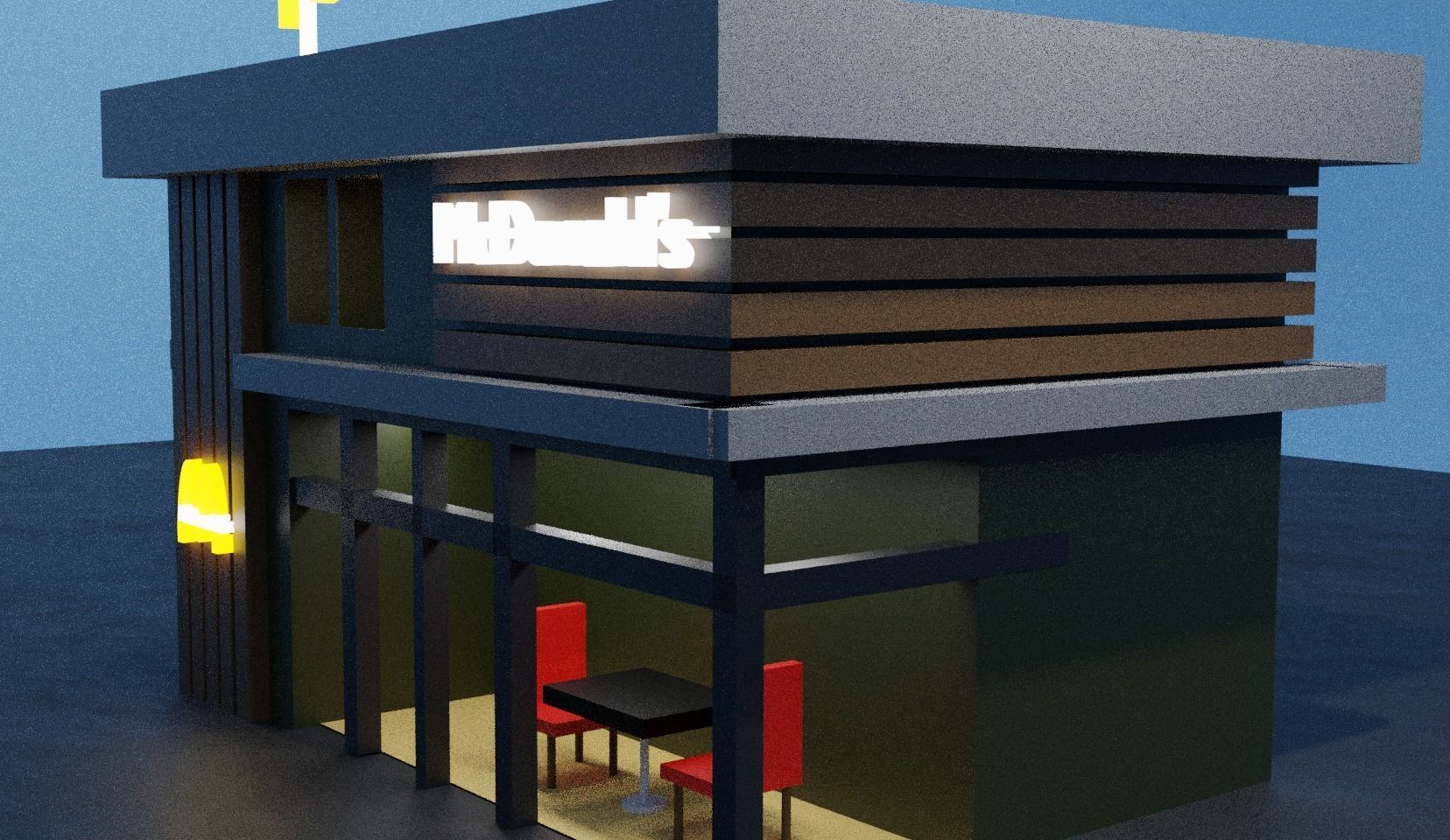 3D model MCdonalds restaurant low poly VR / AR / low-poly | CGTrader
