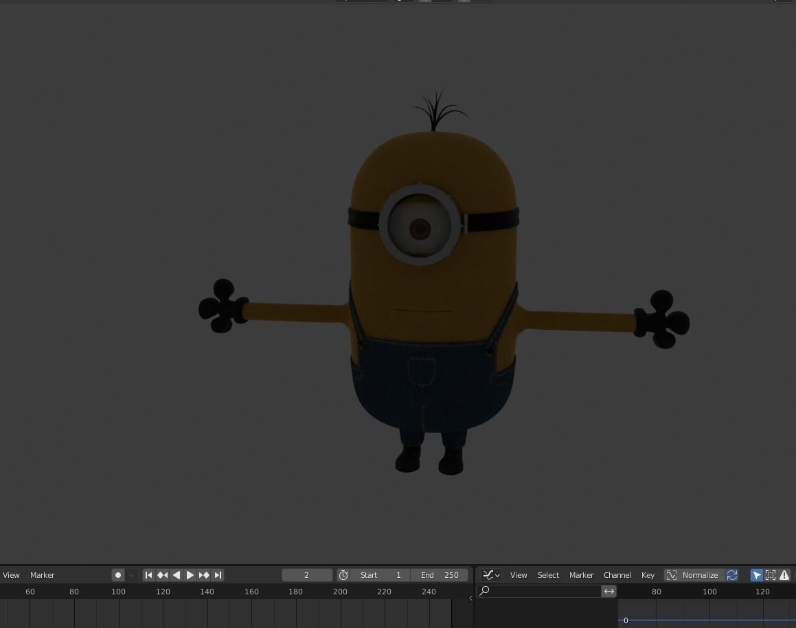 Rigged body and mouth plus textured minion 3D model rigged | CGTrader