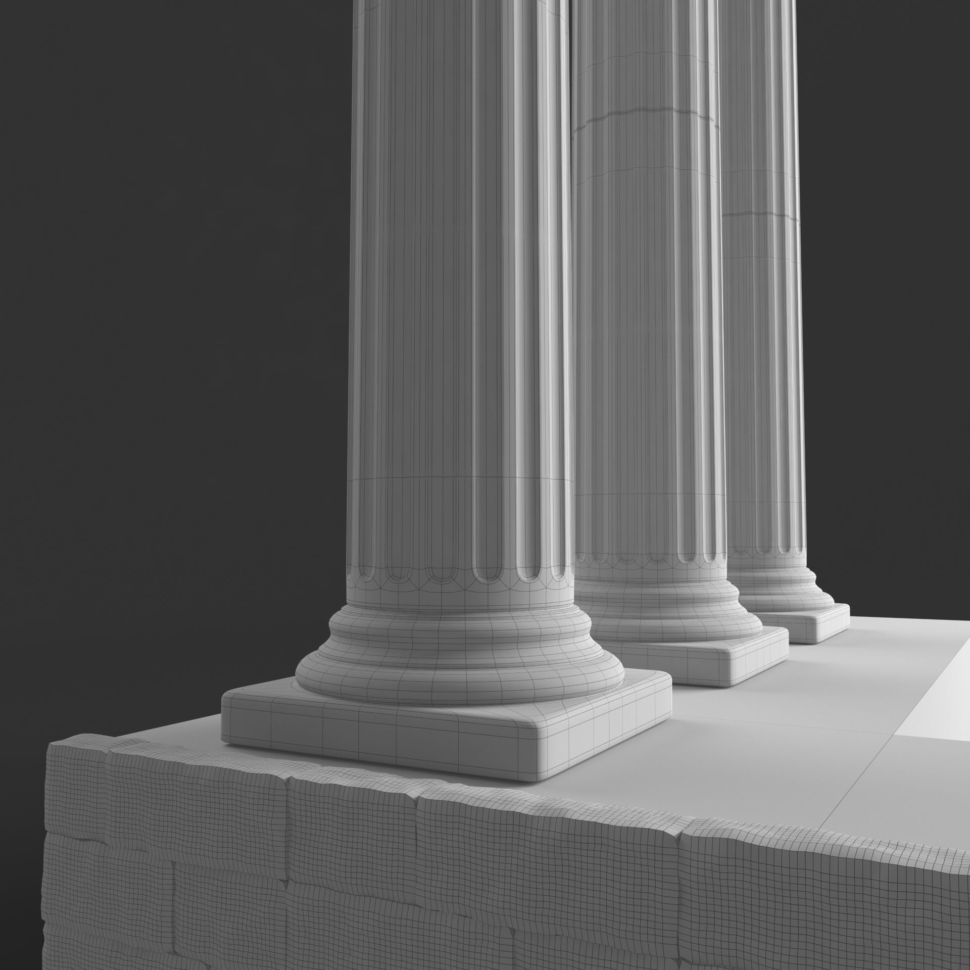 Damaged Pillars 3D model | CGTrader