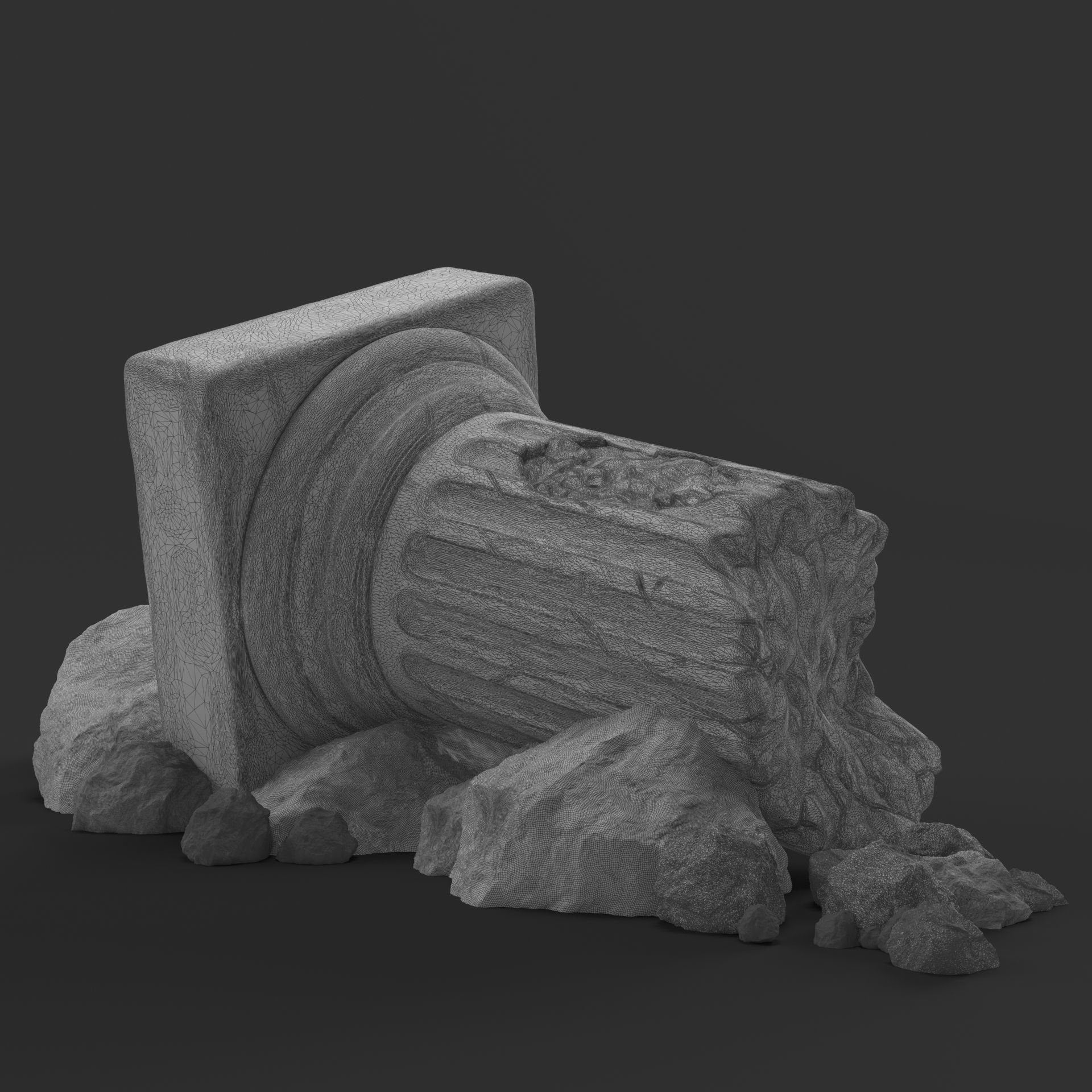 Damaged Pillar 3D model | CGTrader