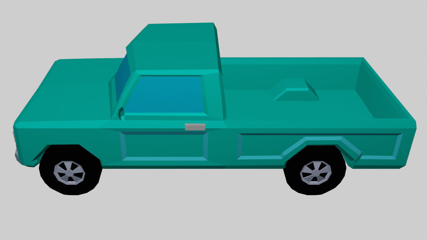 3D model Low Poly Work Pickup Truck VR / AR / low-poly | CGTrader