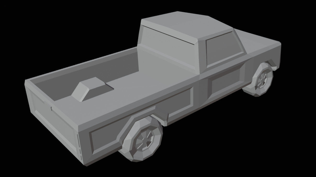 3D model Low Poly Work Pickup Truck VR / AR / low-poly | CGTrader