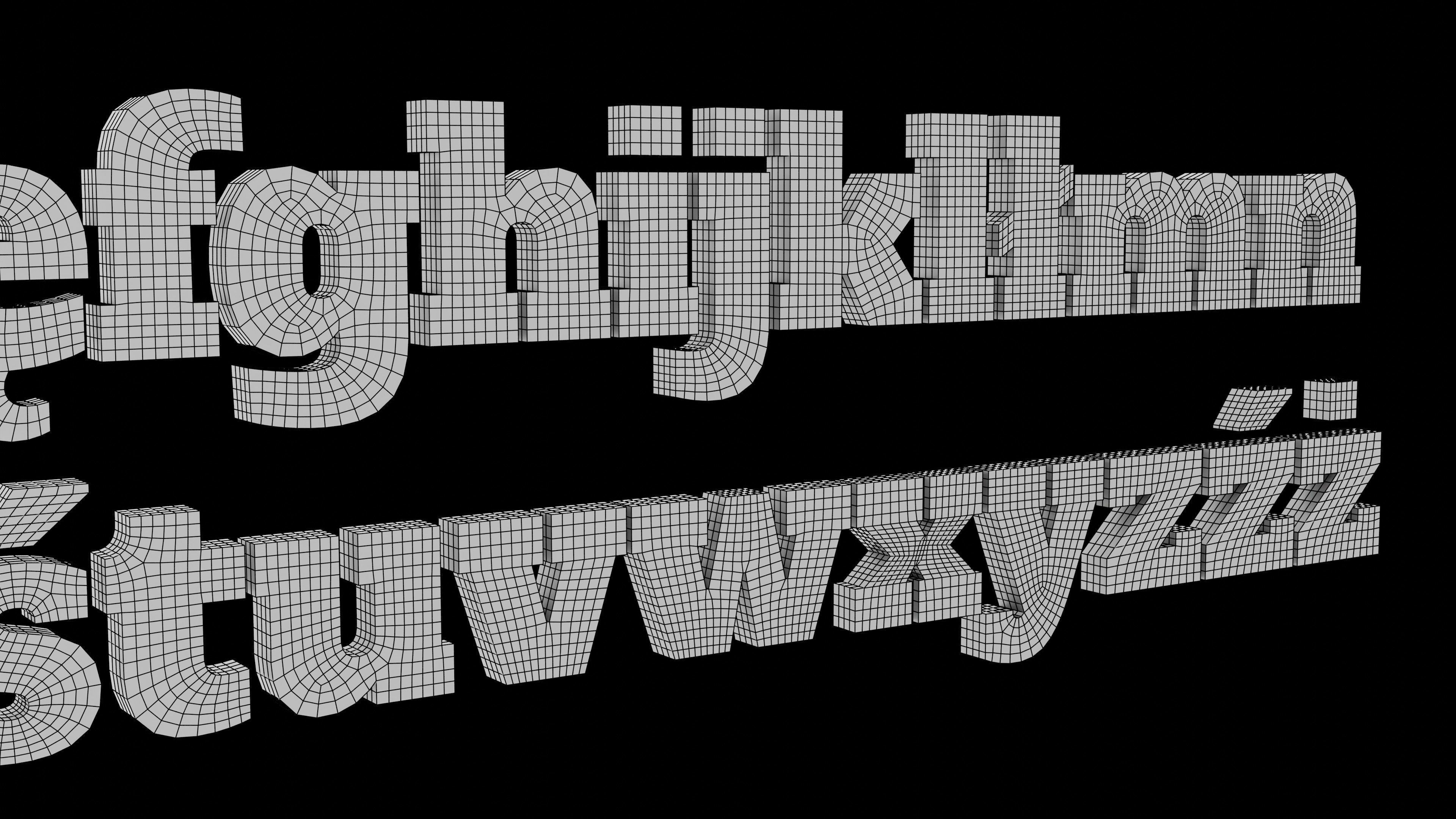 Alfa Slab One font - quad topology 3D model | CGTrader