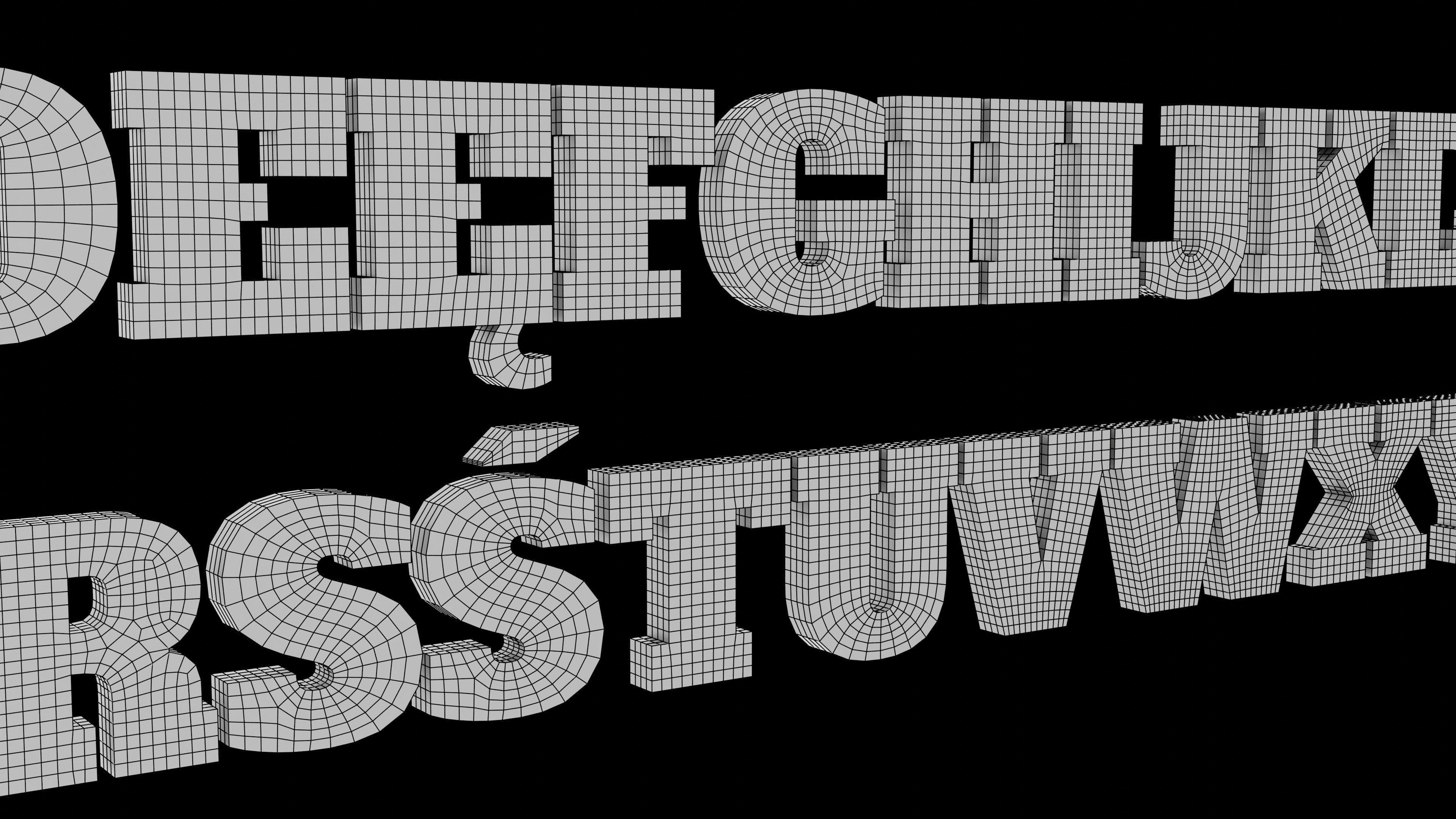 Alfa Slab One font - quad topology 3D model | CGTrader