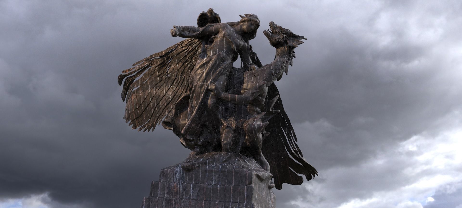 Angel and Demon statue 3 3D model | CGTrader