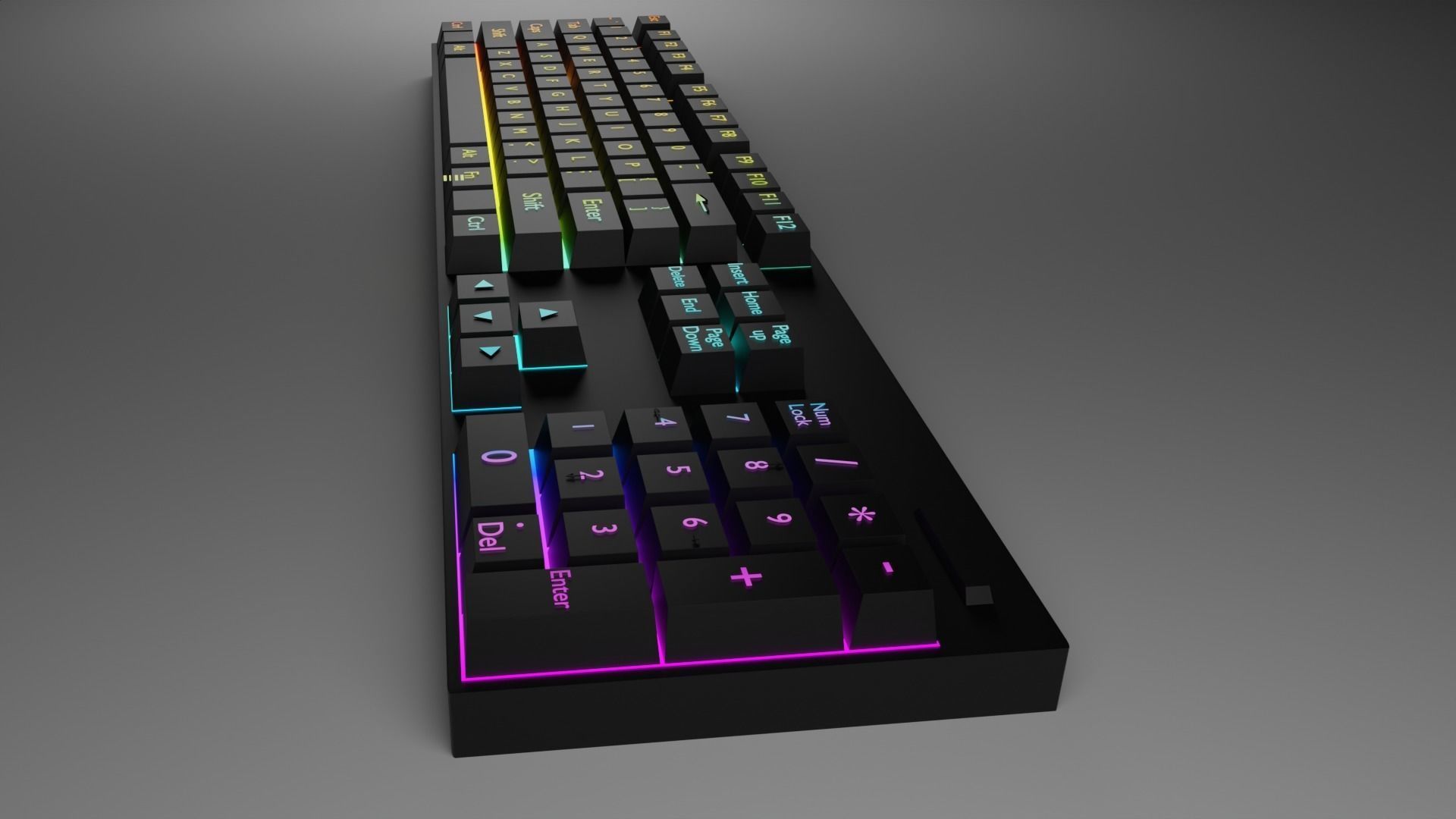 Gaming keyboard rgb 3D model rigged | CGTrader