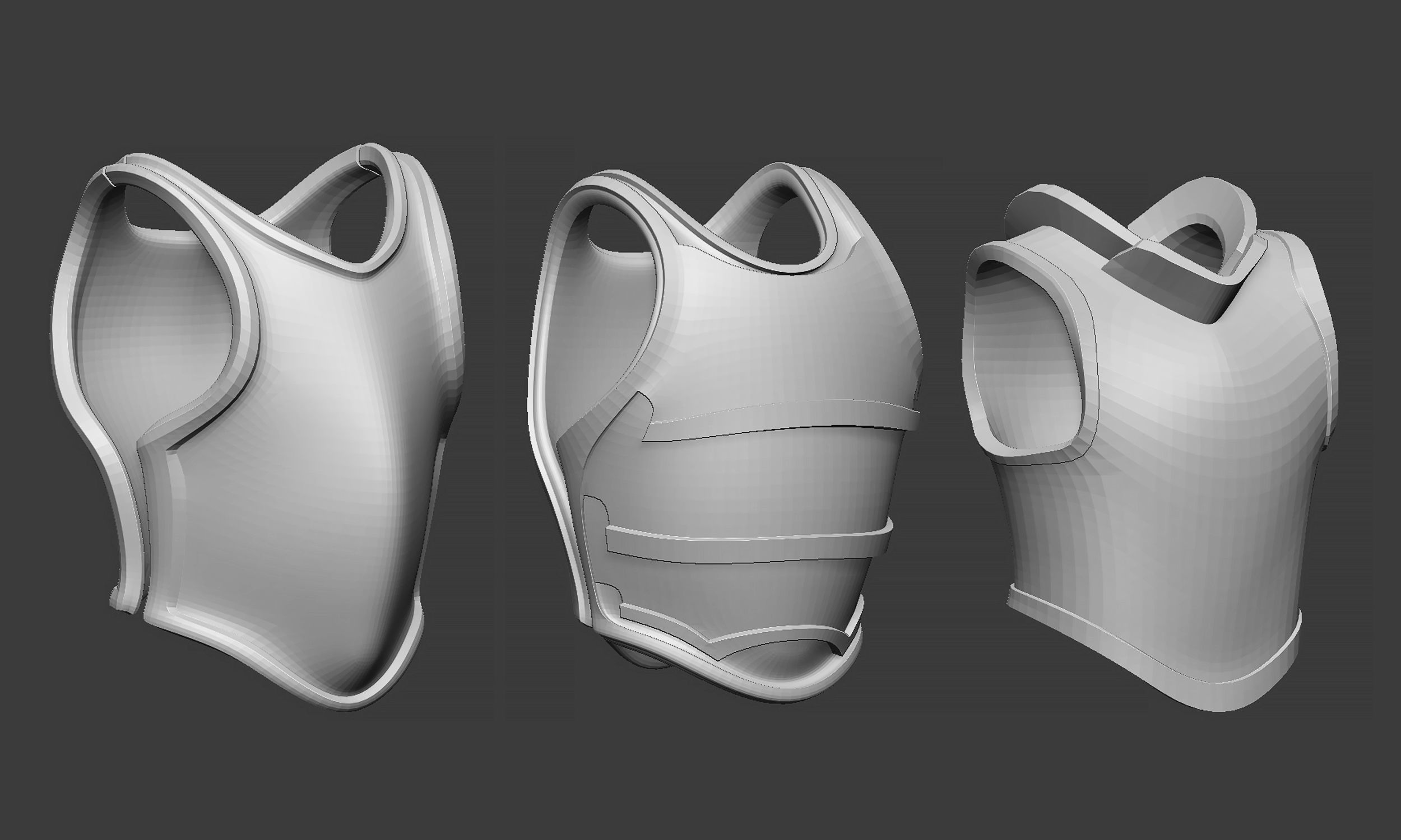 20 Low poly medieval fantasy body armor base mesh IMM brush 3D model ...