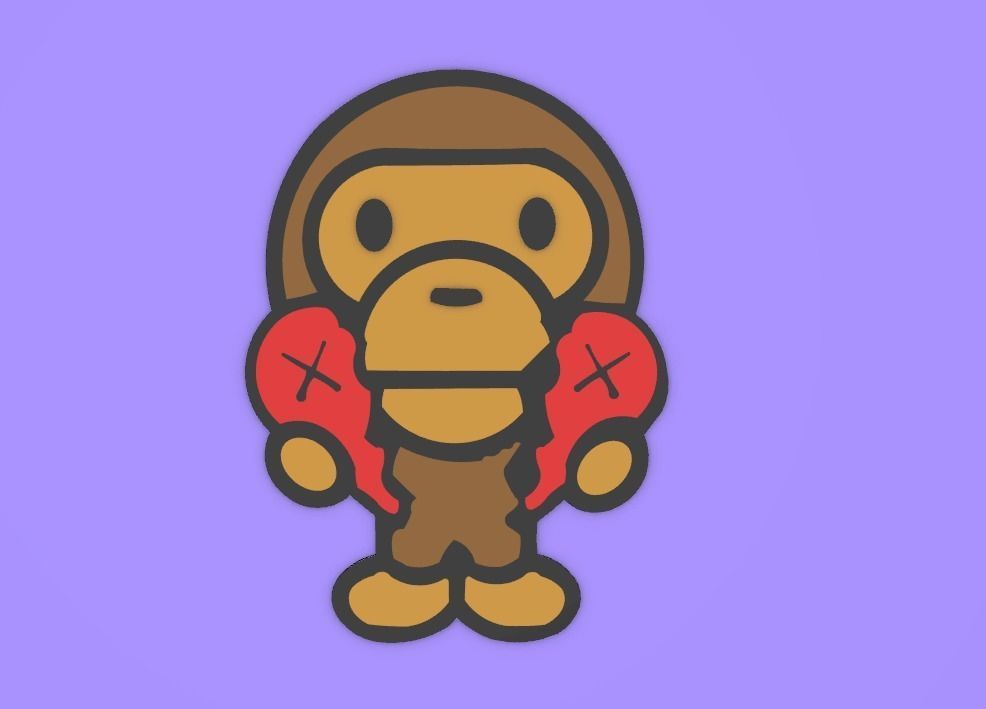 Bape baby milo printable model 3D model 3D printable | CGTrader