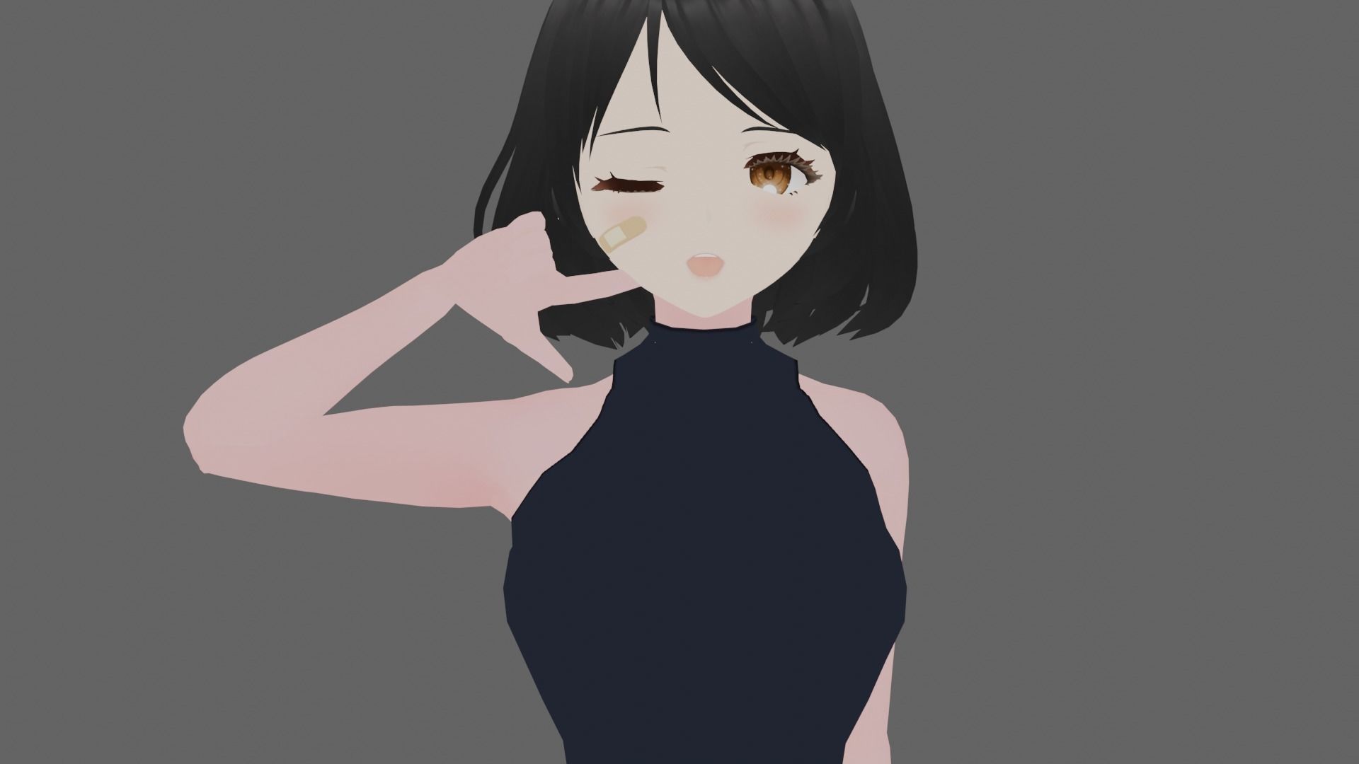 anime girl free 3D model rigged | CGTrader