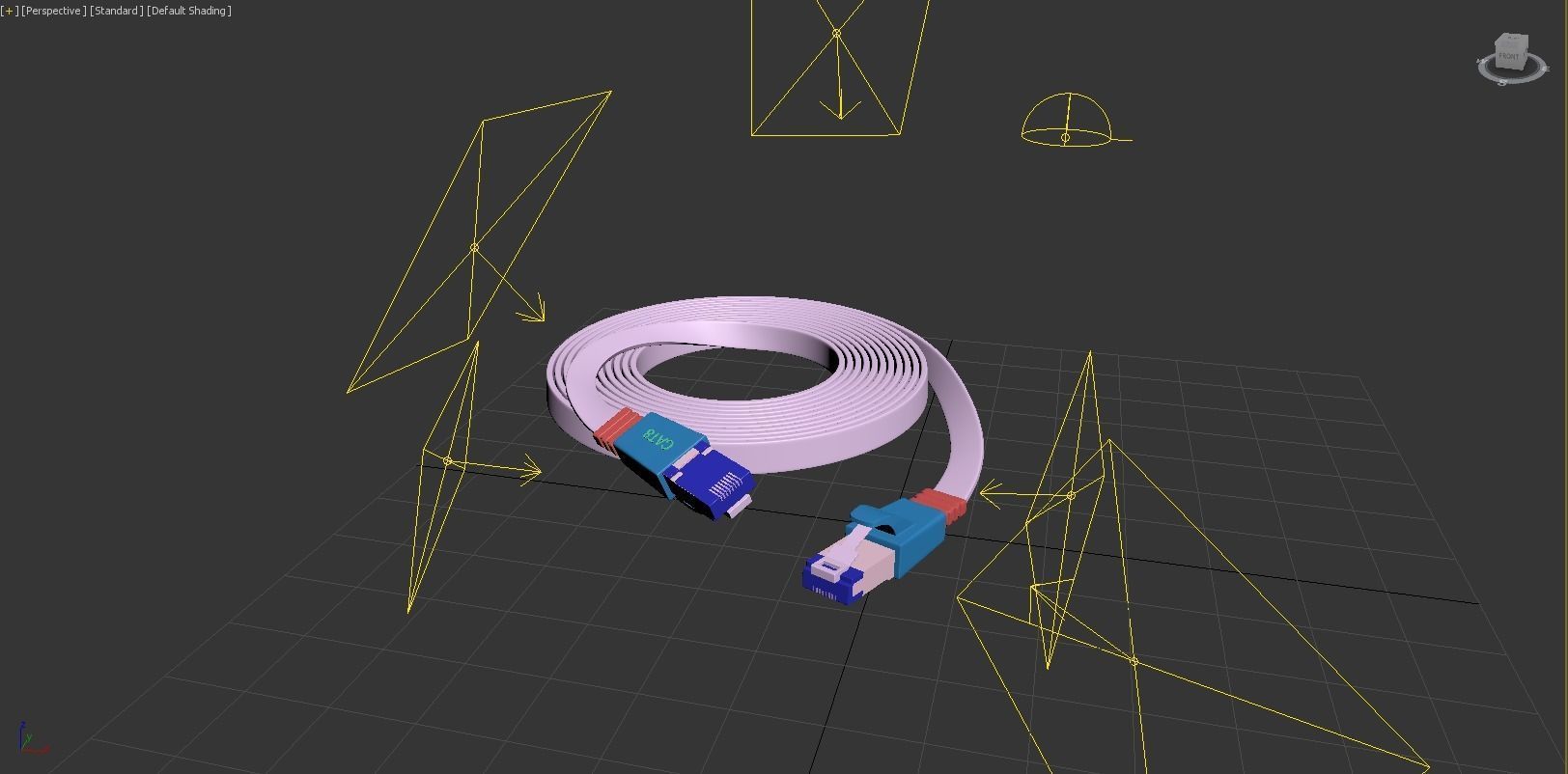 Ethernet flat cable bundle RJ-45 Plug 3D model 3D model | CGTrader