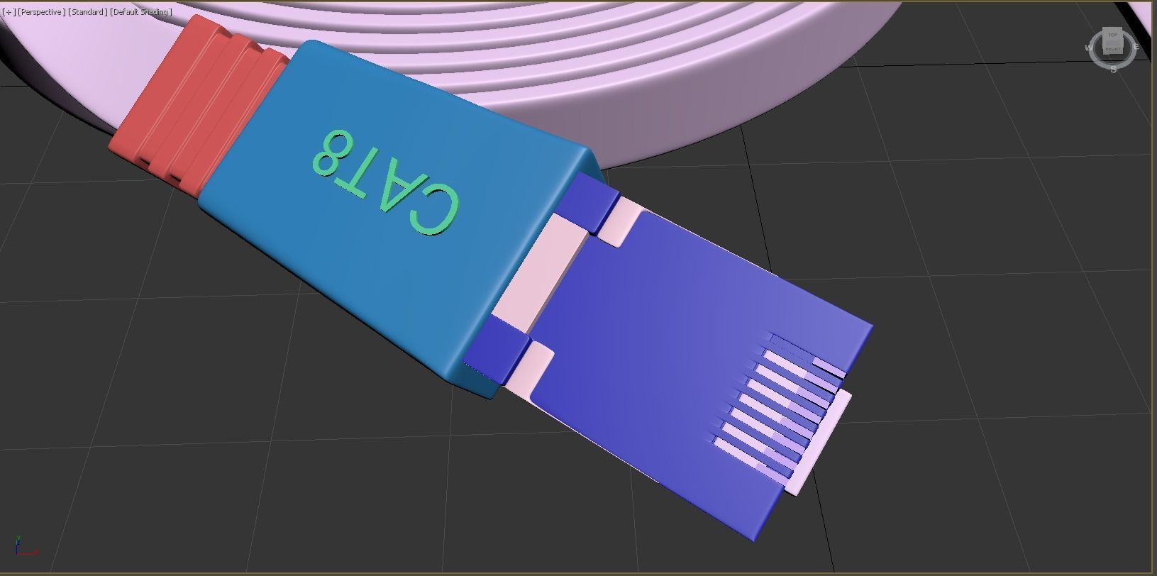 Ethernet flat cable bundle RJ-45 Plug 3D model 3D model | CGTrader