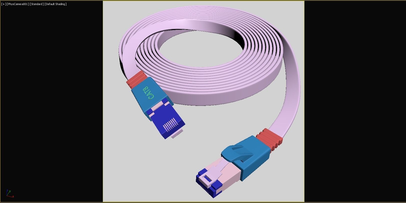 Ethernet flat cable bundle RJ-45 Plug 3D model 3D model | CGTrader