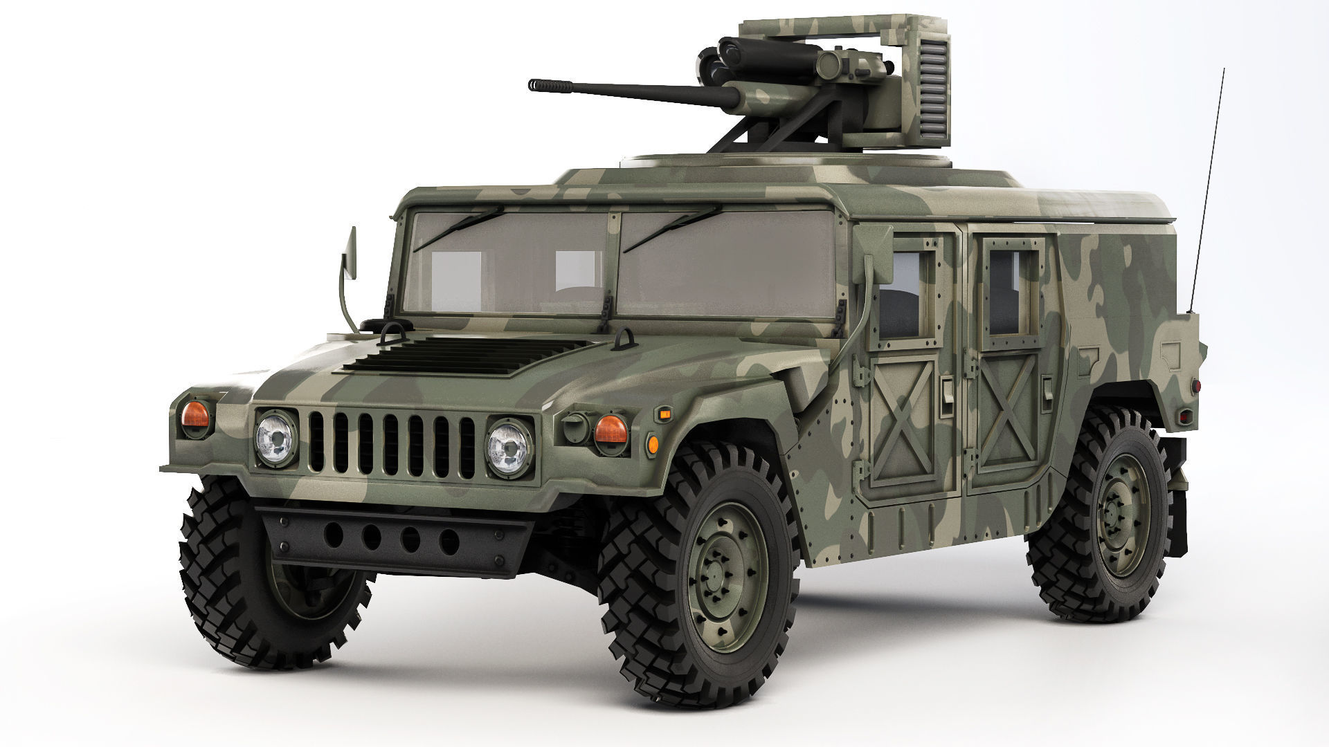 Humvee Military M242 Bushmaster 1989 3D model | CGTrader