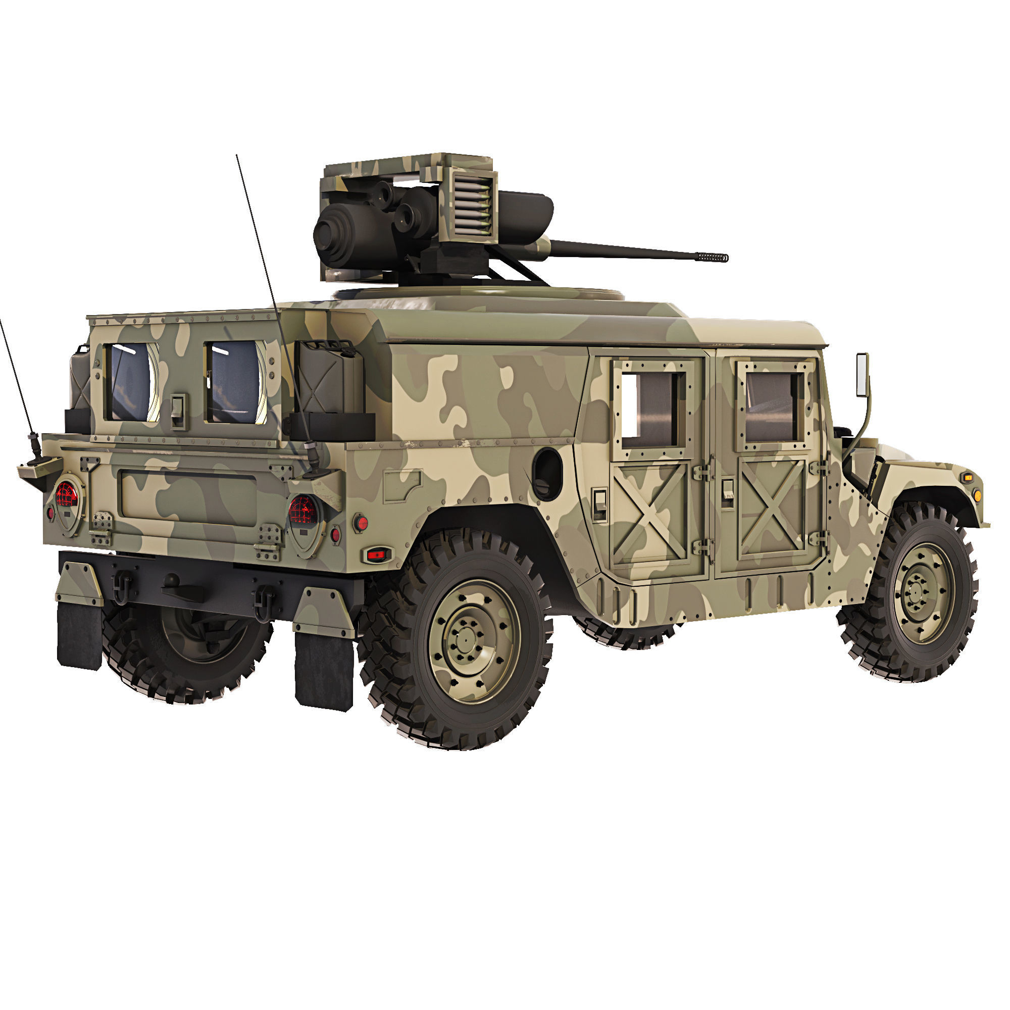 Humvee Military M242 Bushmaster 1989 3D model | CGTrader