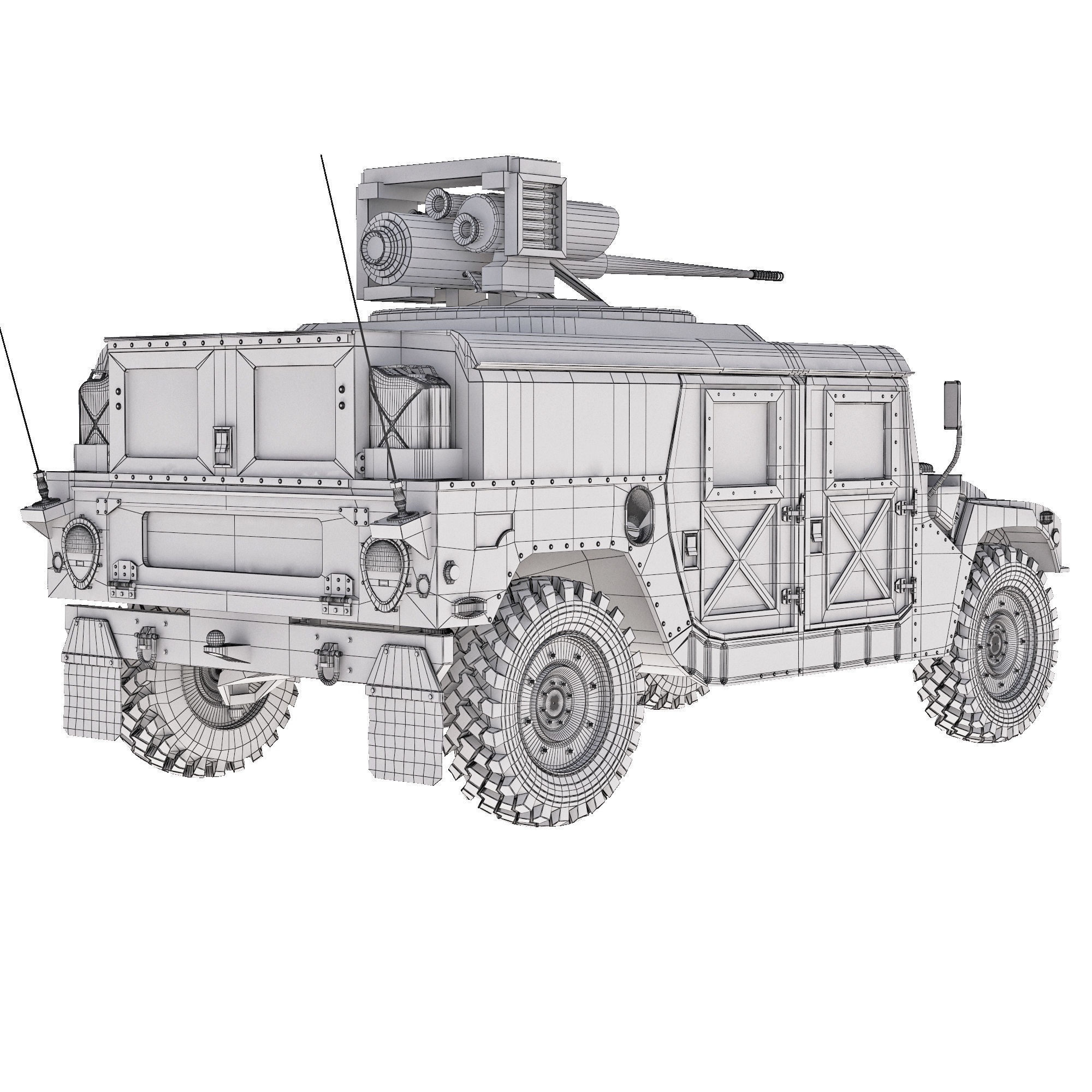 Humvee Military M242 Bushmaster 1989 3D model | CGTrader