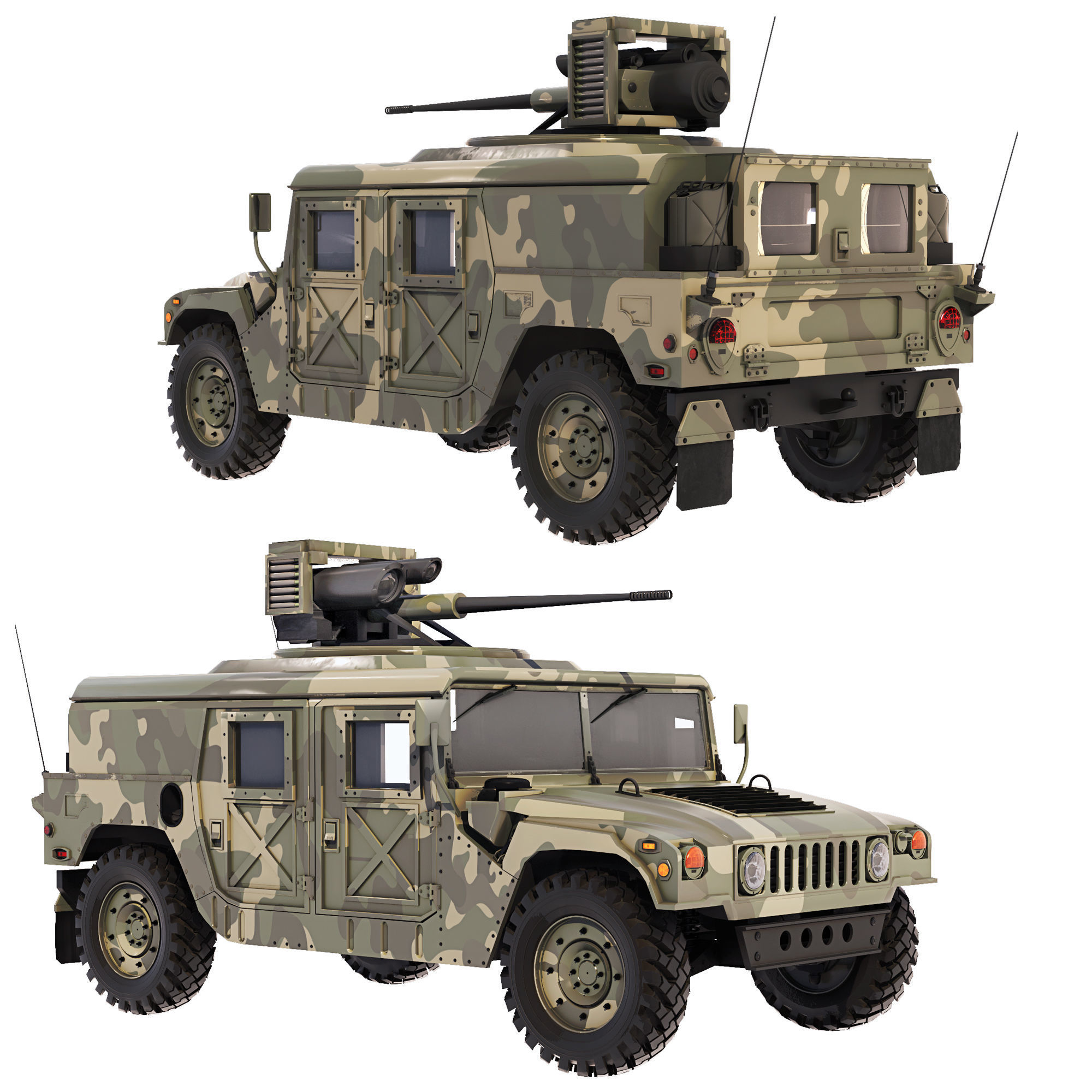 Humvee Military M242 Bushmaster 1989 3D model | CGTrader