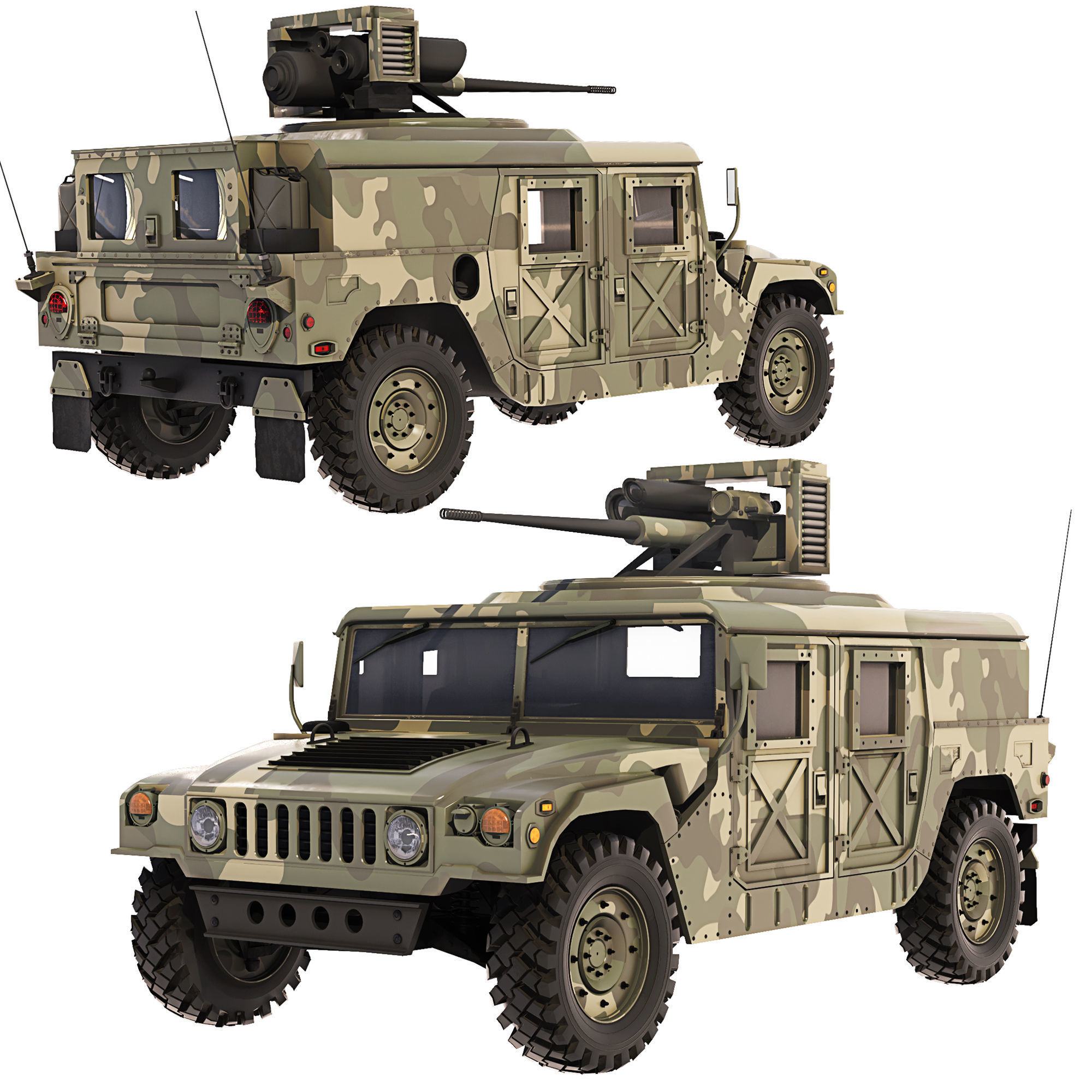 Humvee Military M242 Bushmaster 1989 3D model | CGTrader