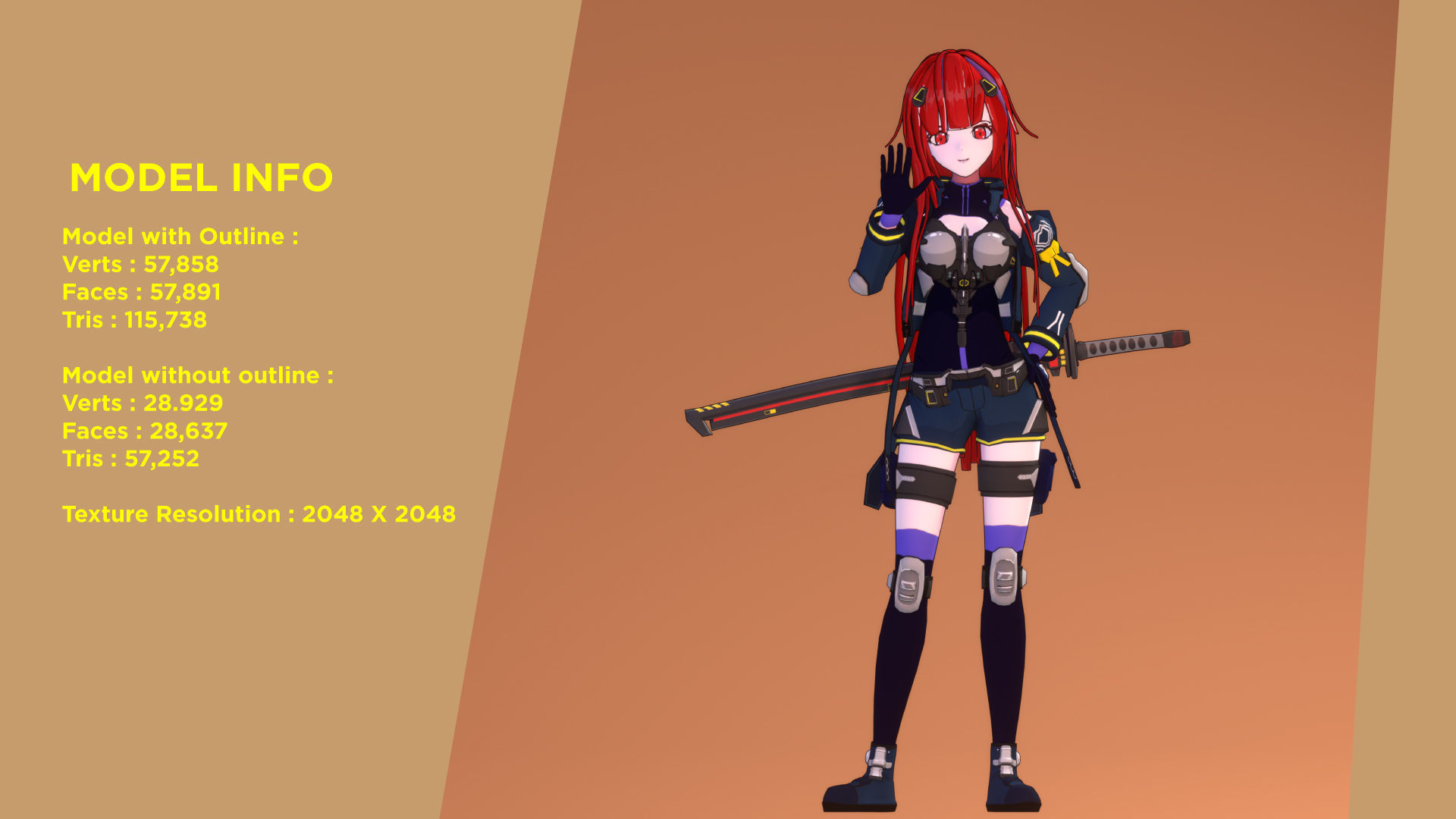 3D model Anime Girl Codename IGNIS VR / AR / low-poly | CGTrader
