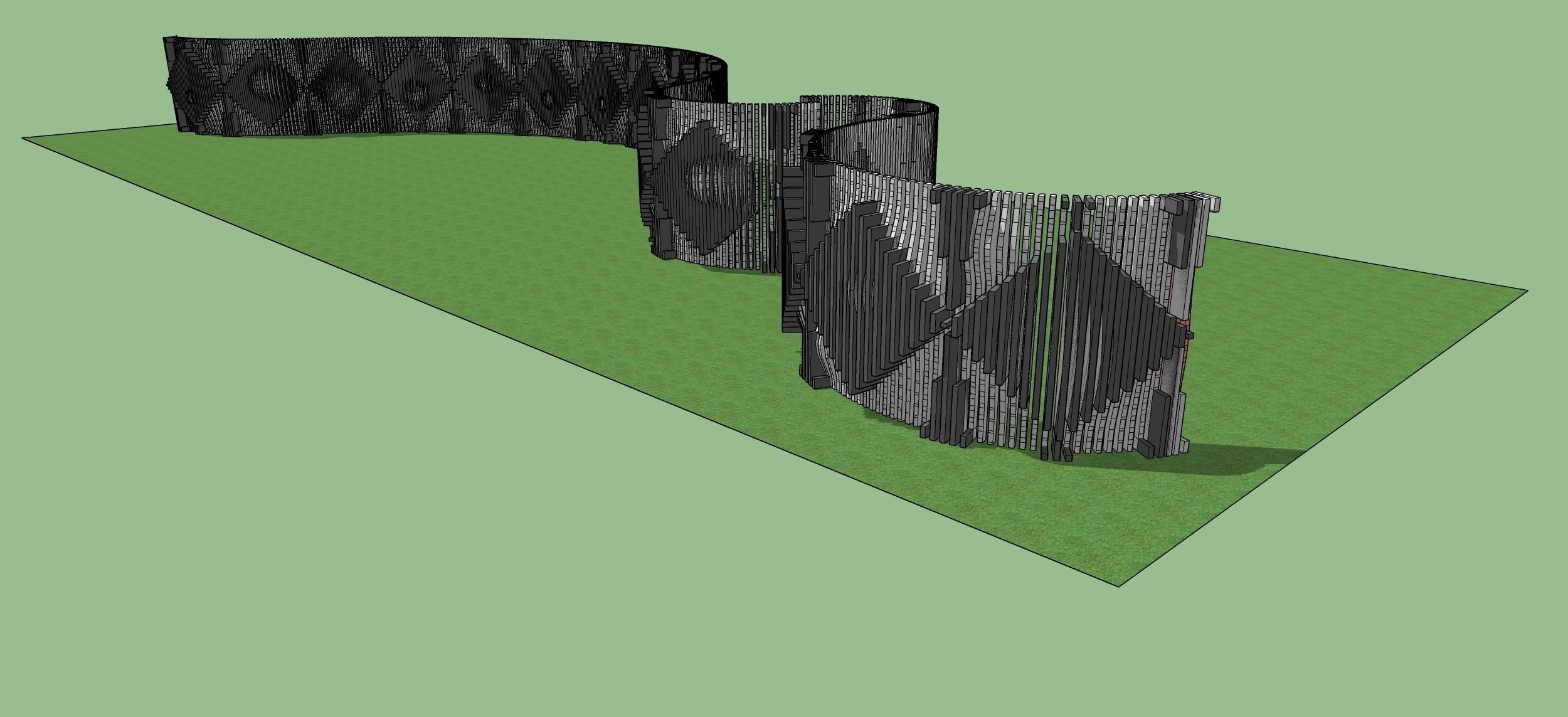 Ornamen slice motif artdeco 3d sketchup 3D model | CGTrader